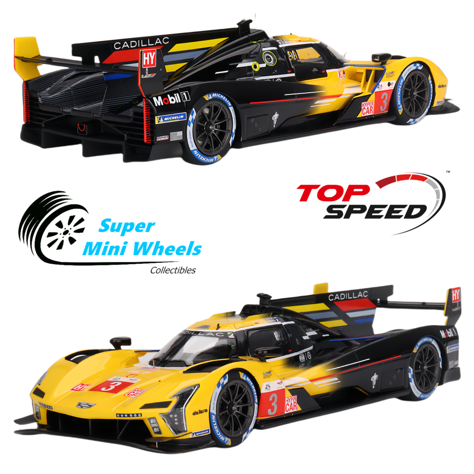 Top Speed 1:18 Cadillac V-Series.R #3 Cadillac Racing 2023 Le Mans 24 – Super Mini Wheels