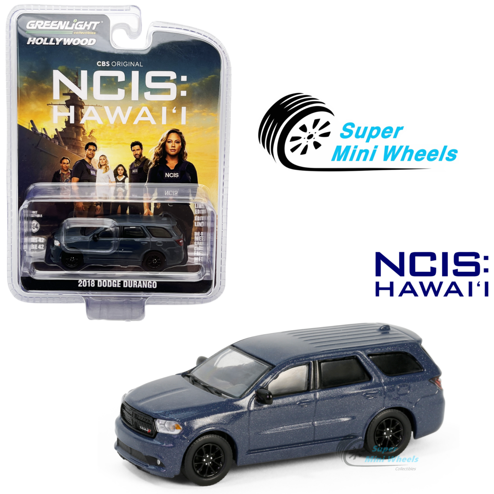 Greenlight 1:64 NCIS: Hawaii - 2018 Dodge Durango GT Blacktop – Super Mini Wheels