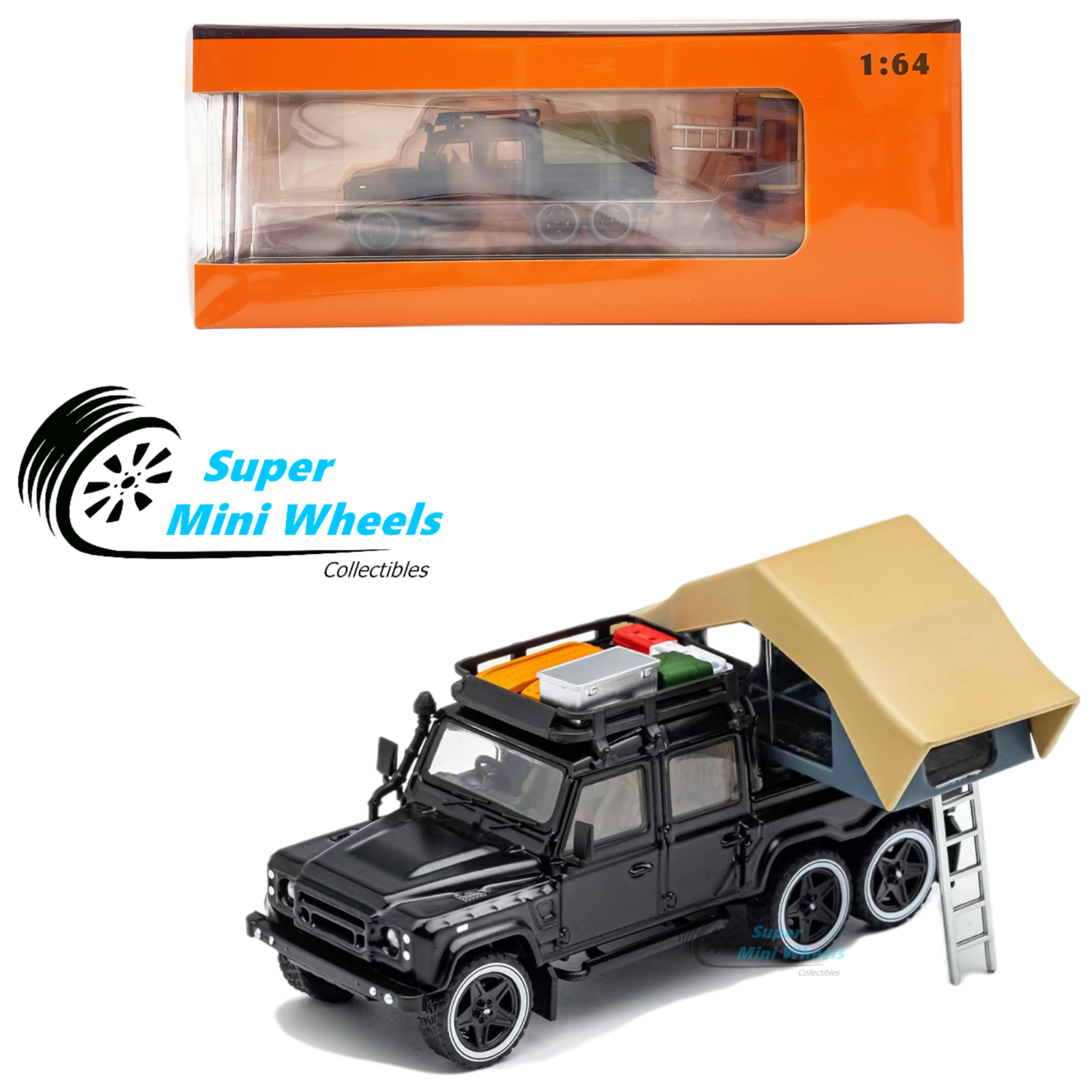 GCD 1:64 Land Rover Defender 6x6 pick up with camper & accessories ...