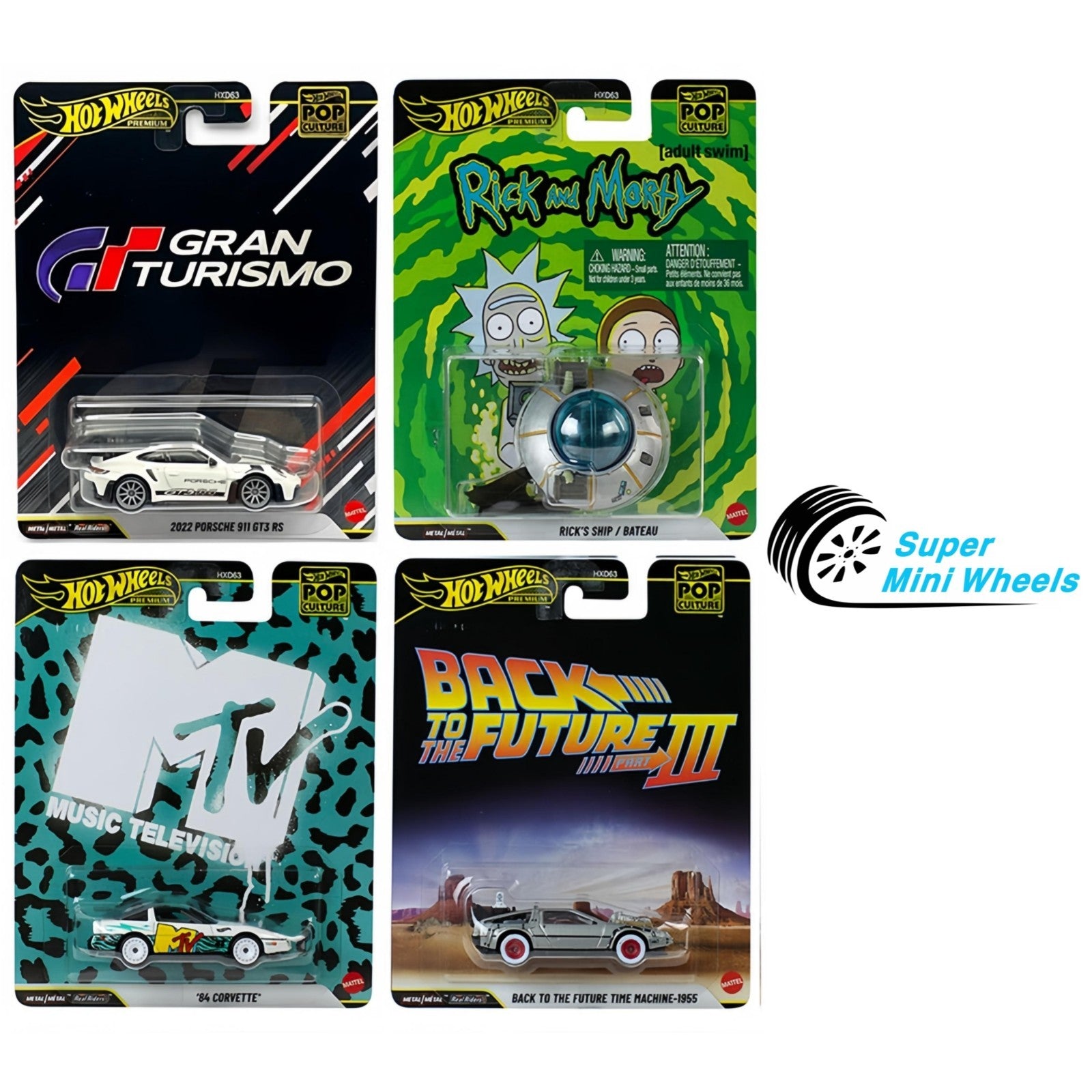 Hot Wheels Premium 2025 Pop Culture P Case - 4 Cars Set – Super Mini Wheels