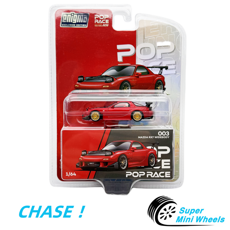 Pop Race 1:64 Mazda Rx7 Widebody Red #003 Enigma Exclusive Edition ...