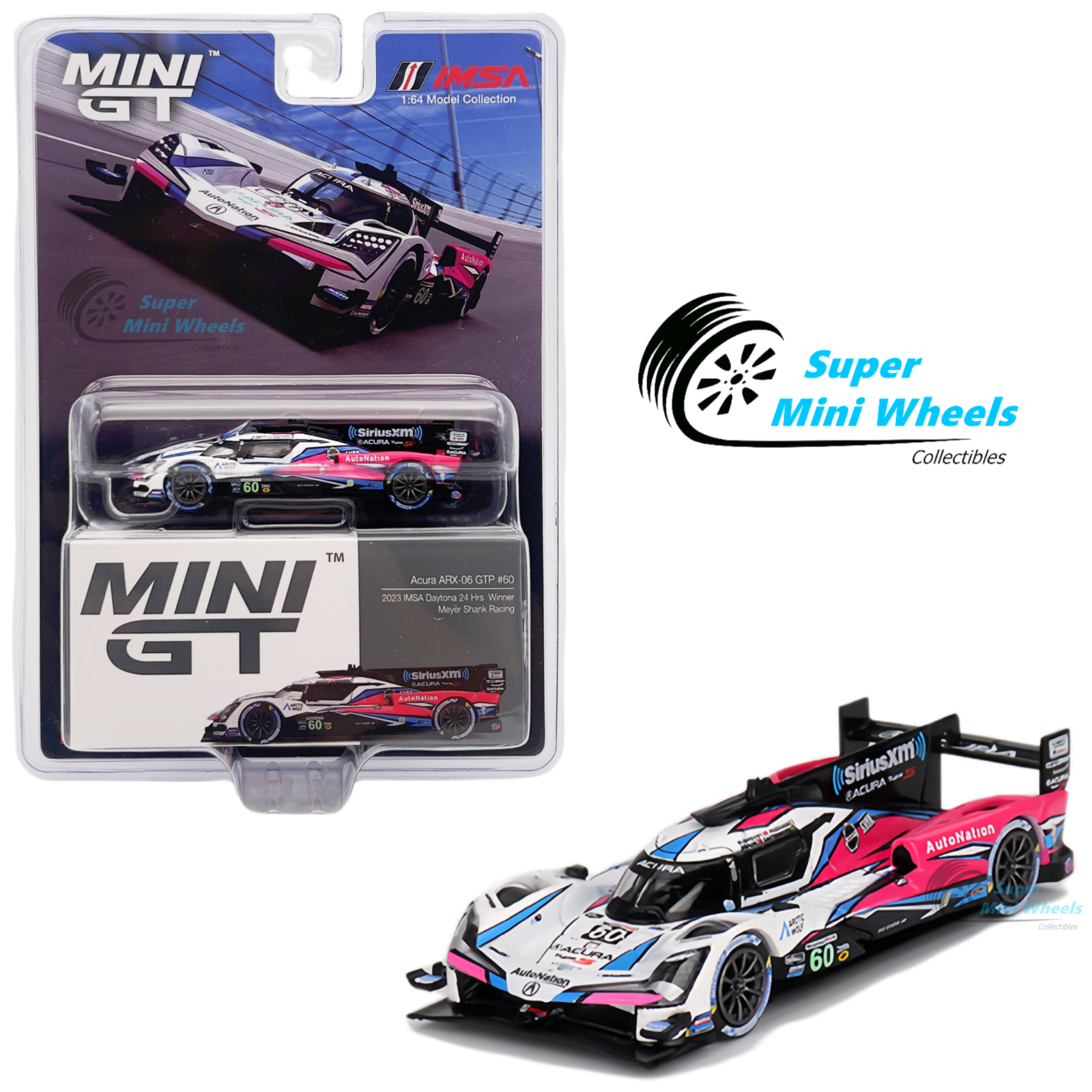 Mini GT 1:64 Acura ARX-06 GTP #60 2023 IMSA Daytona 24 Hrs Winner #668 ...
