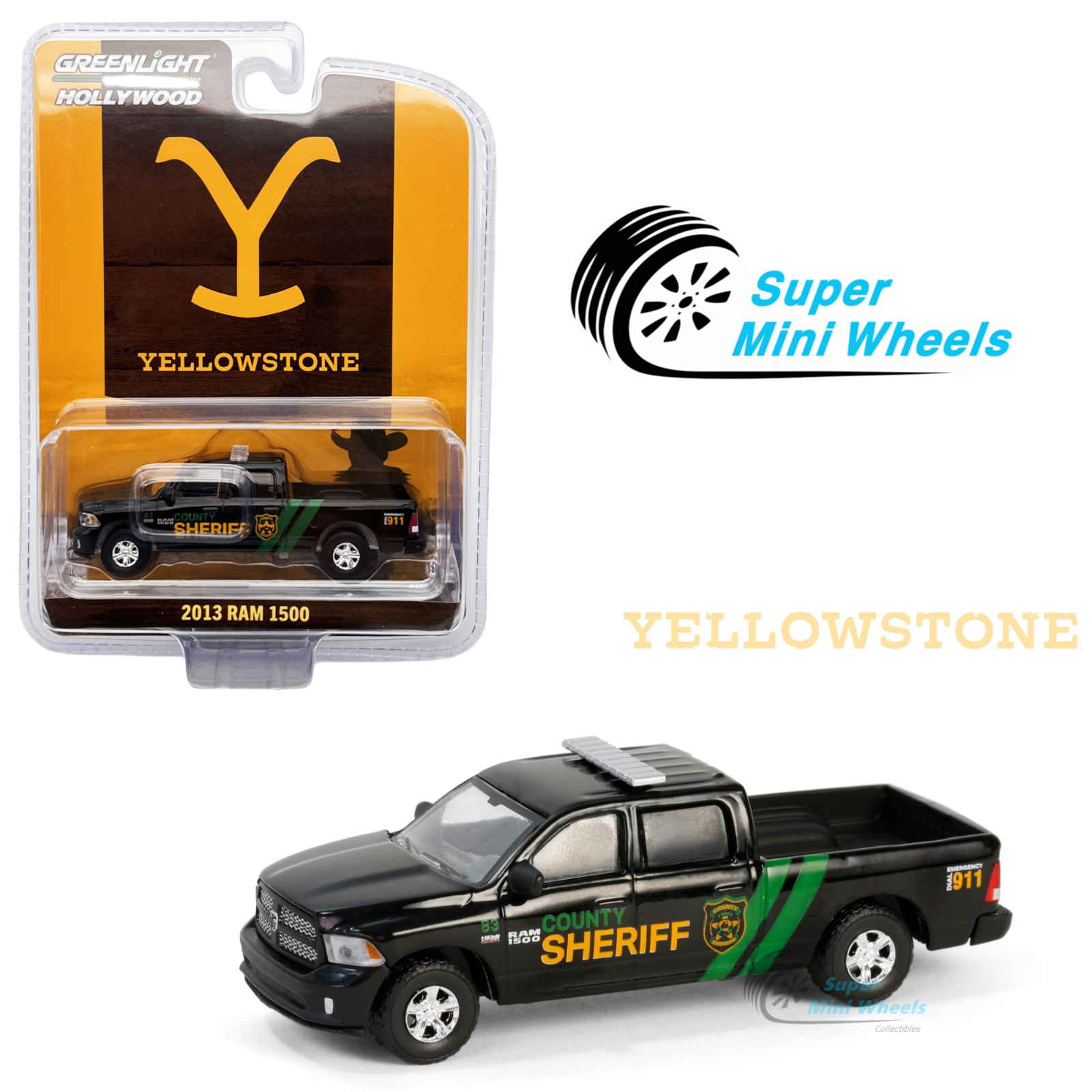 Greenlight 1:64 Yellowstone - 2013 Ram 1500 – County Sheriff – Super ...