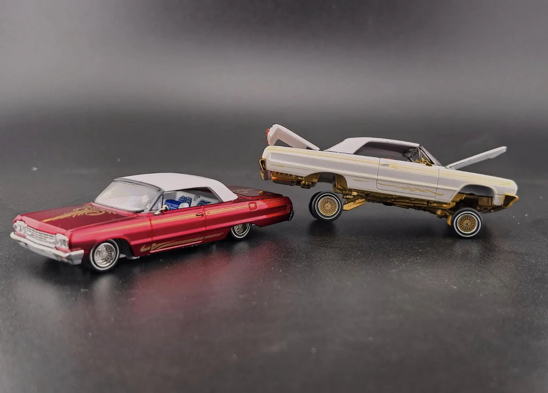 Fine Works64 1:64 Chevy Impala Lowrider White/Gold – Super Mini Wheels