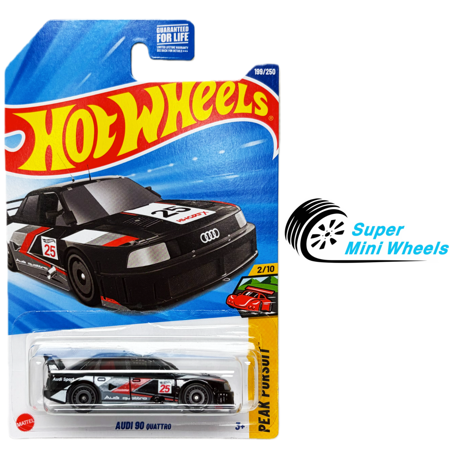 Hot Wheels 2025 #199 Audi 90 Quattro Black – Super Mini Wheels