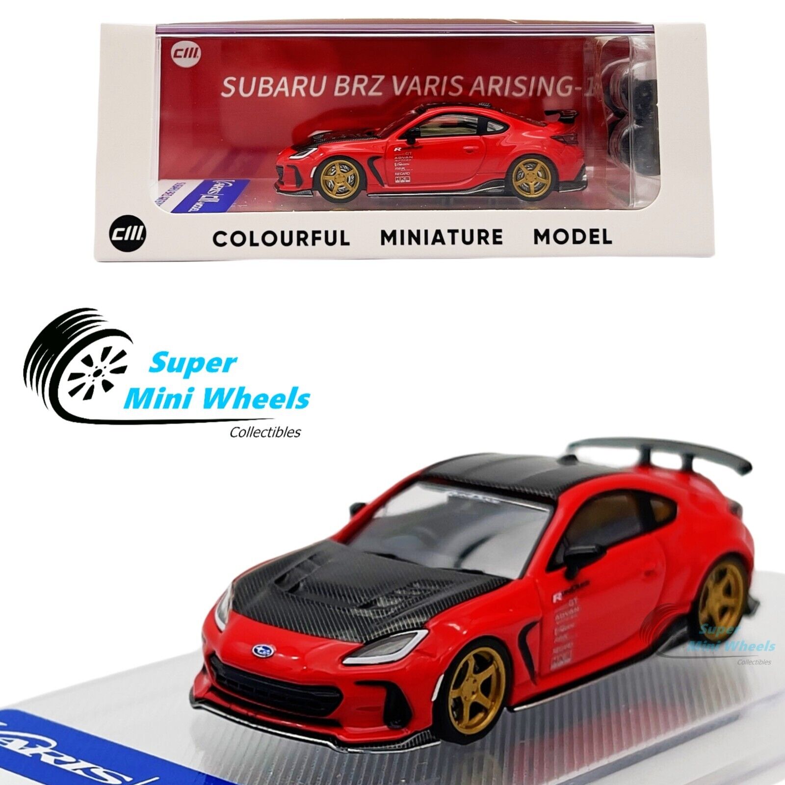 CM-Model 1:64 Subaru BRZ Varis Arising-1 Red with extra wheels – Super ...