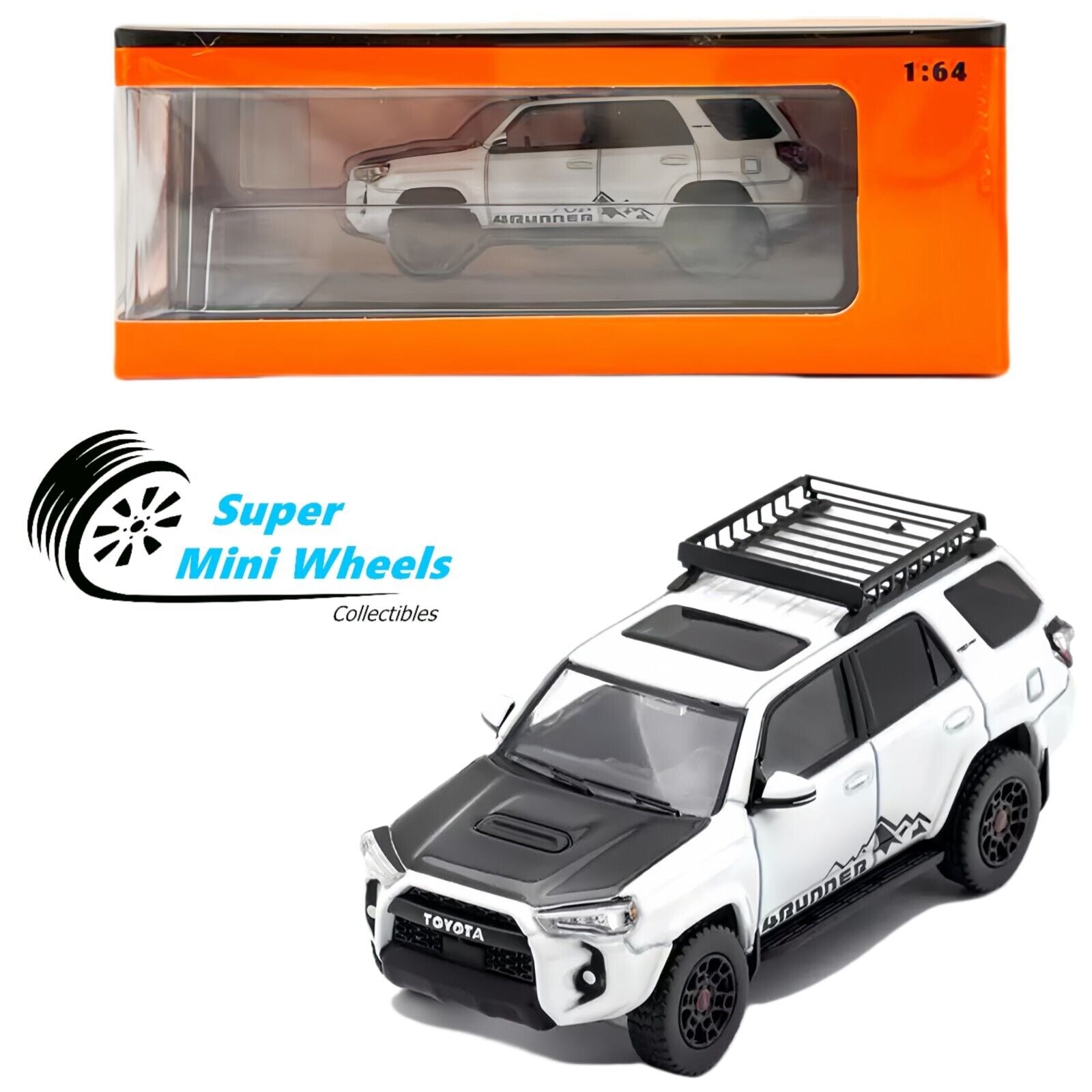 GCD 1:64 Toyota 4Runner TRD PRO 2022 White – Super Mini Wheels