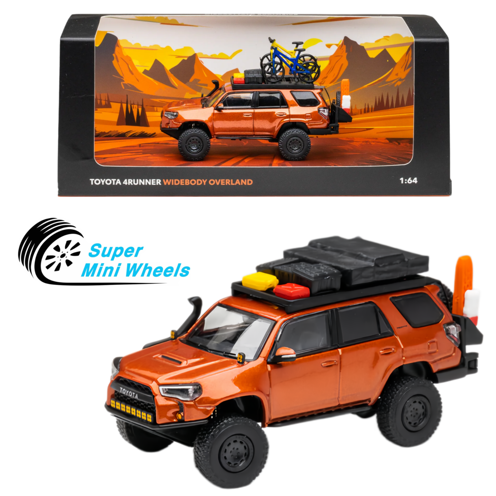 GCD 1:64 Toyota 4Runner TRD PRO Widebody Overland Orange Diecast Talk ...