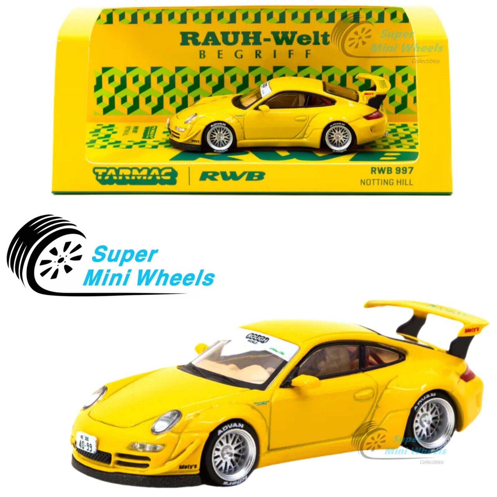 Tarmac Works 1:64 RWB 997 NOTTING HILL Yellow – Super Mini Wheels