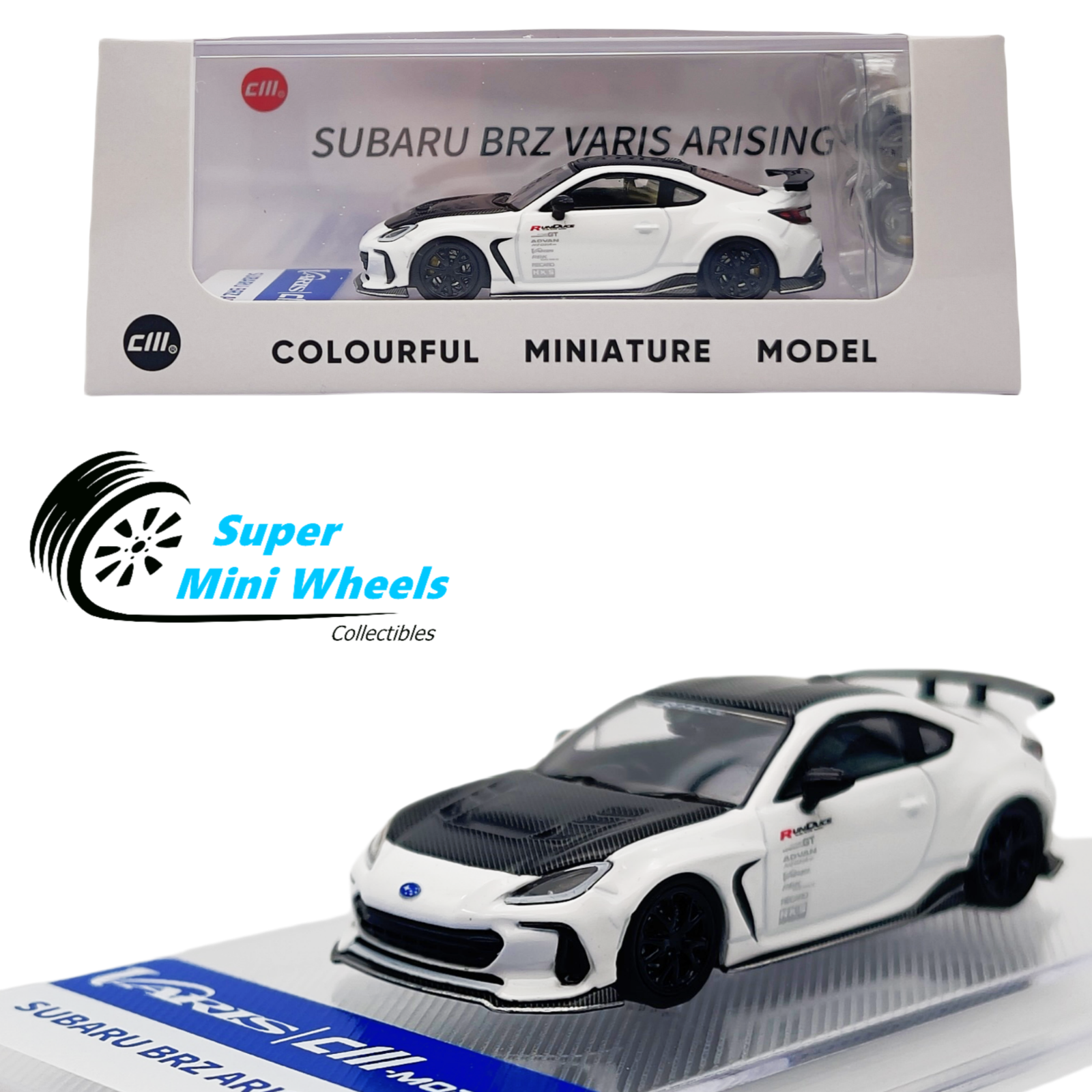 CM-Model 1:64 Varis Subaru BRZ Arising - 1 (White) – Super Mini Wheels