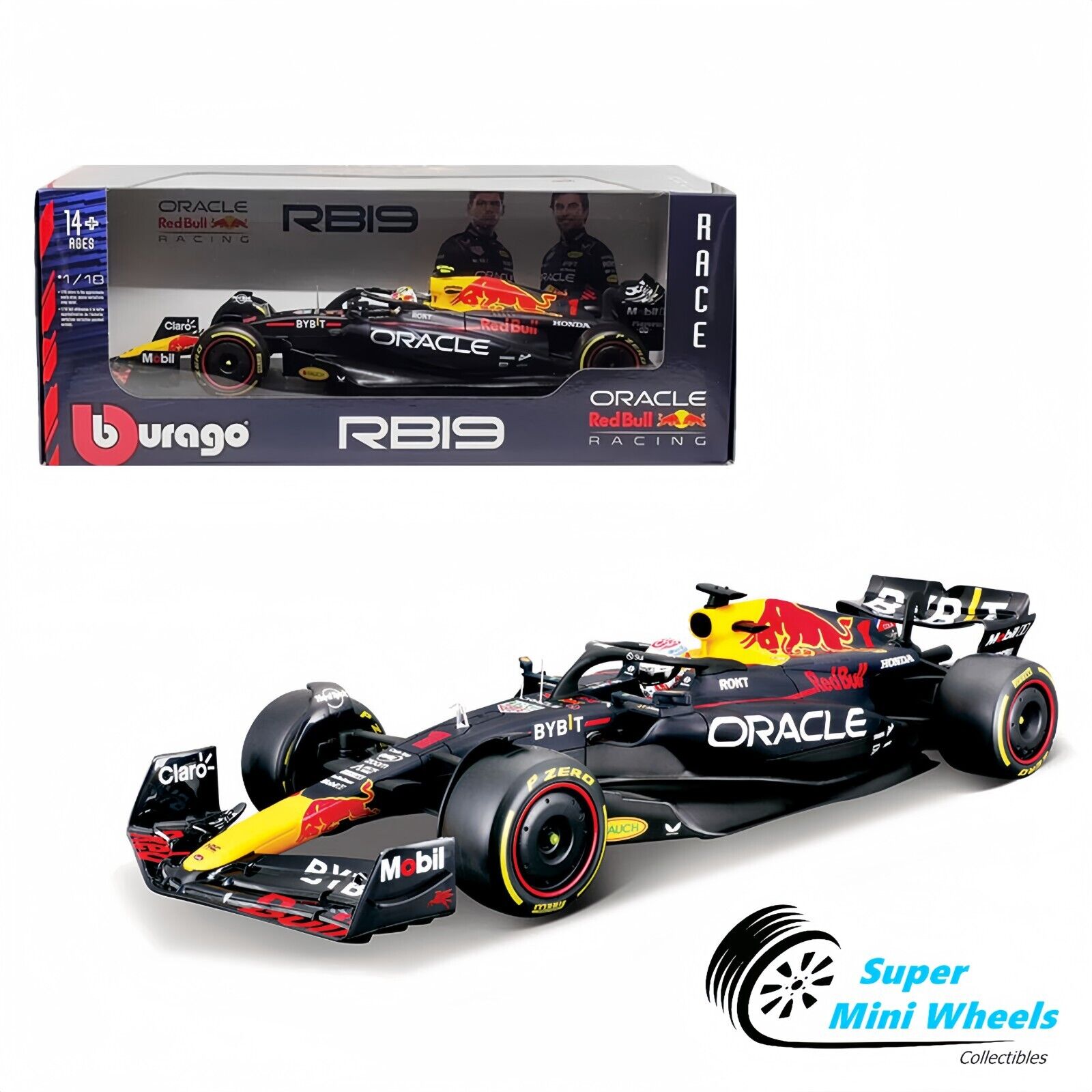 Bburago 1:18 F1 Oracle Red Bull Racing RB19 2023 #1 Max Verstappen ...