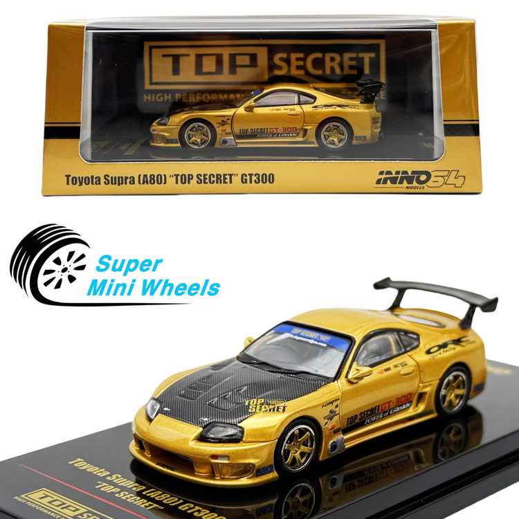 INNO64 1:64 Toyota Supra (A80) "Top Secret" GT300 Gold – Super Mini Wheels