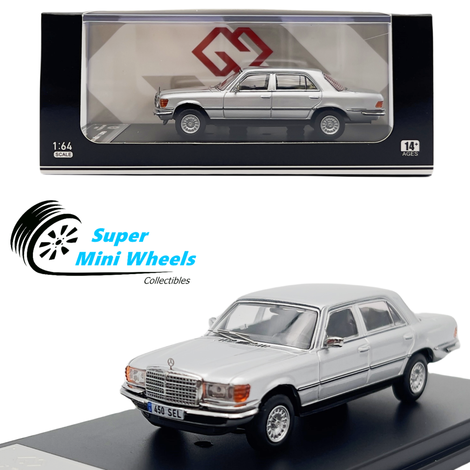 MaxWell 1:64 Mercedes-Benz 450SEL 6.9 W116 1976 Silver Diecast Model ...