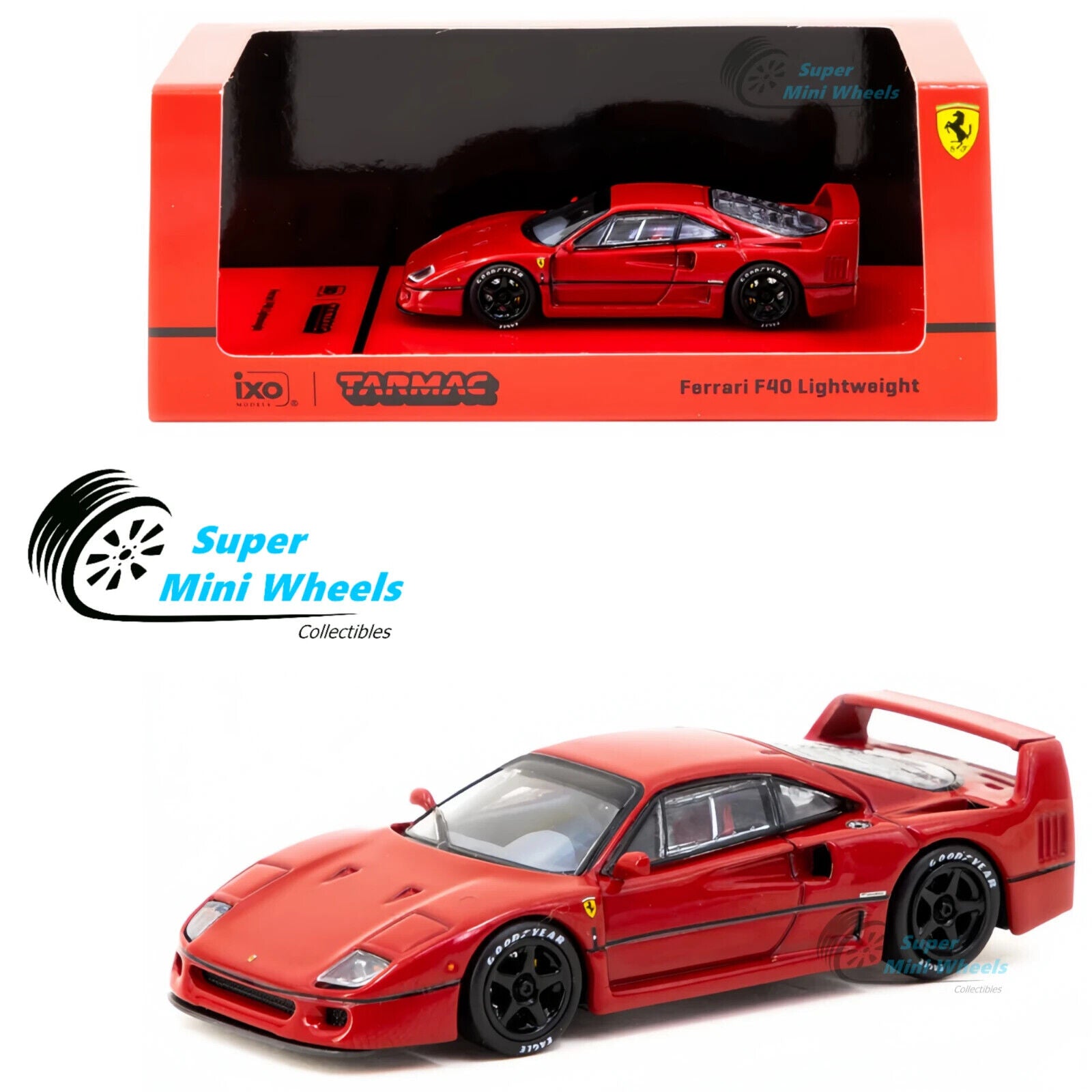 Tarmac Works 1:64 Ferrari F40 Lightweight Red – Super Mini Wheels