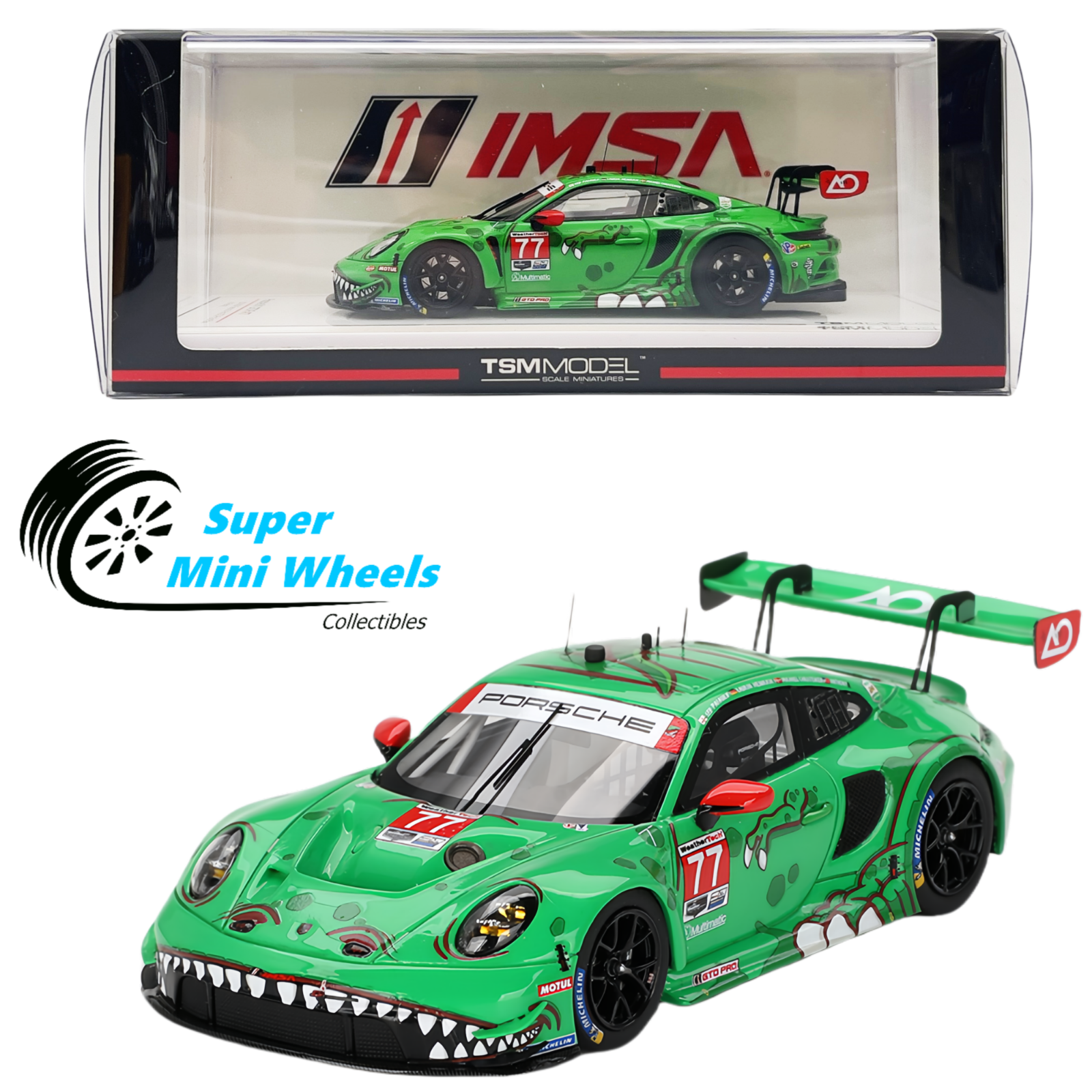 TSM-Model 1:43 Porsche 911 GT3 R #77 AO Racing 2024 IMSA Daytona 24 Hr ...