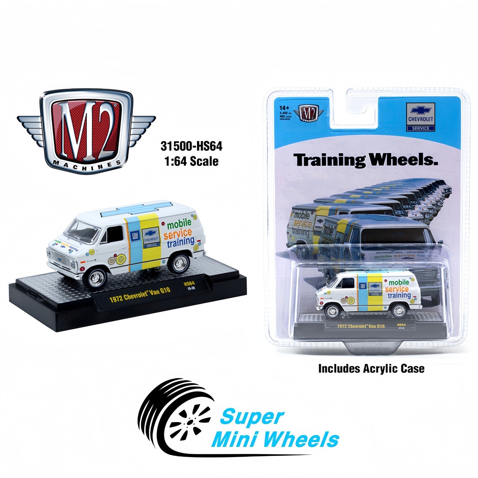M2 Machines 1:64 1972 Chevrolet G10 Van ” Training Wheels” – Super Mini ...