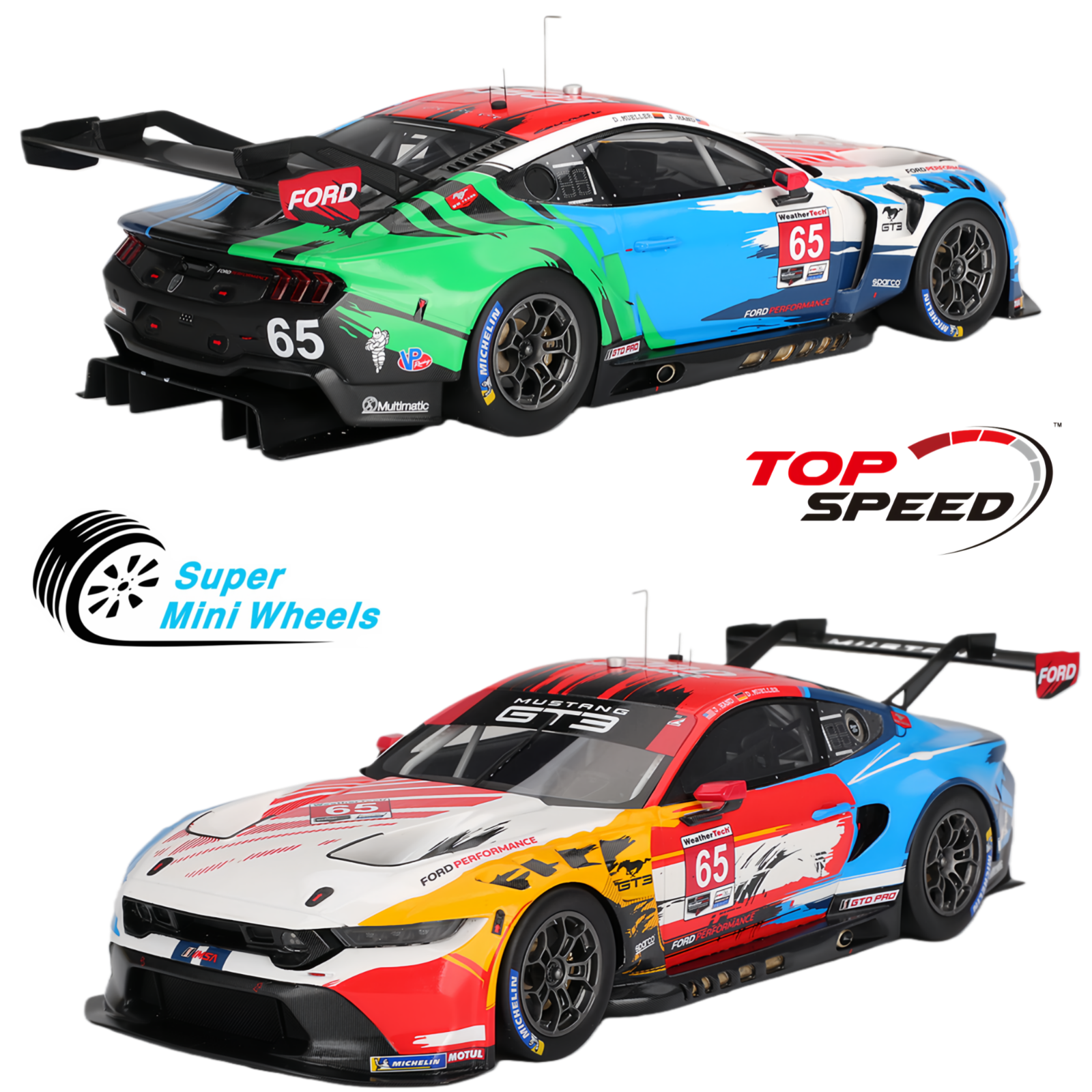 Top Speed 1:18 Ford Mustang GT3 #65 Ford Multimatic Motorsports 2024 I ...