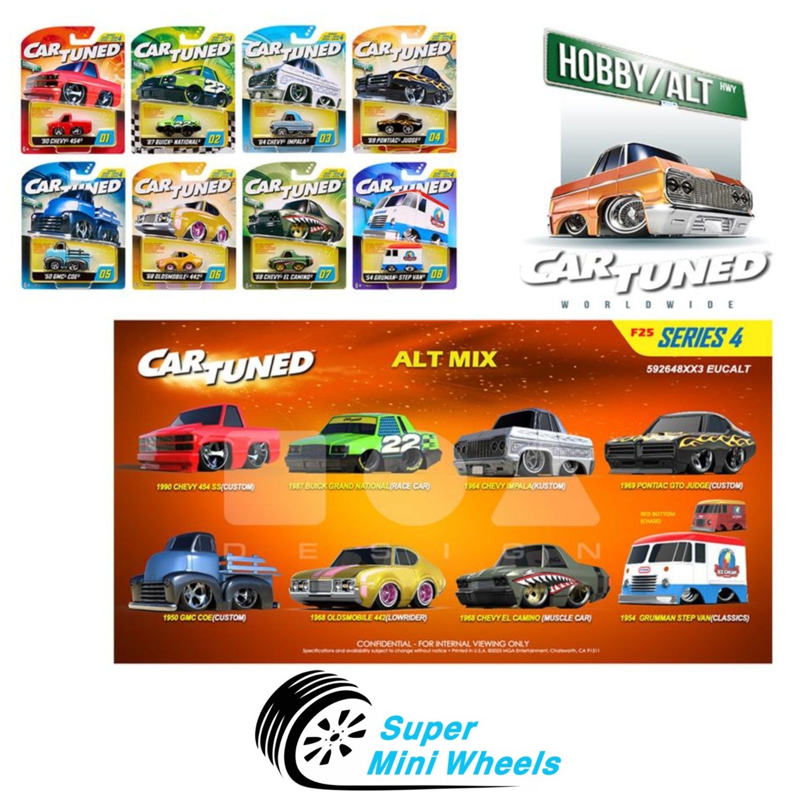 CarTuned 1:64 Hobby Alternate 4 Set of 8 Cars 592648-XX3 - Factory Pac ...
