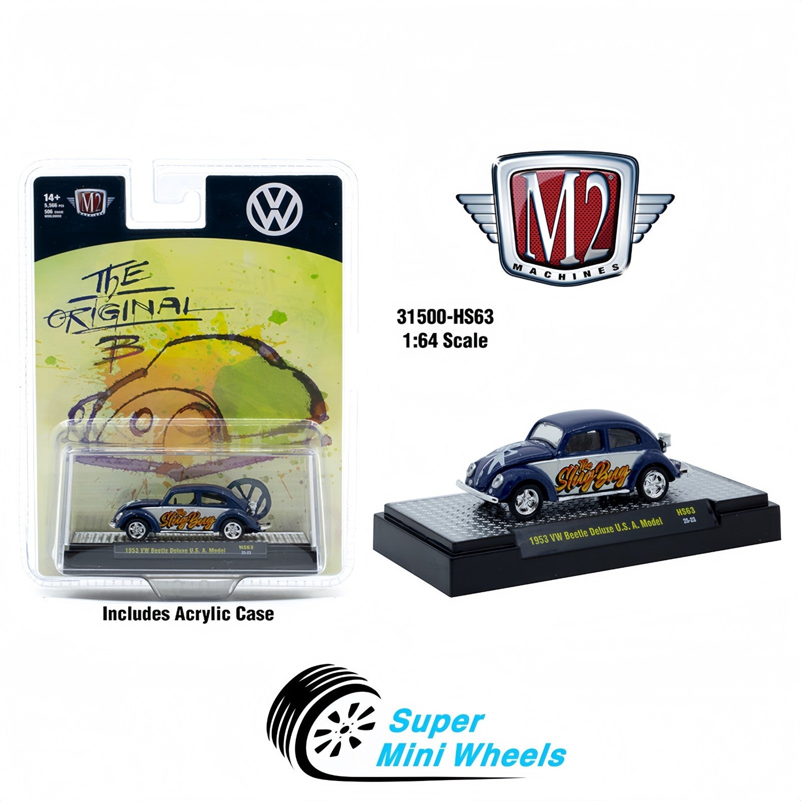 M2 Machines 1:64 1953 Volkswagen Beetle Deluxe ” The Slug Bug” Edition ...
