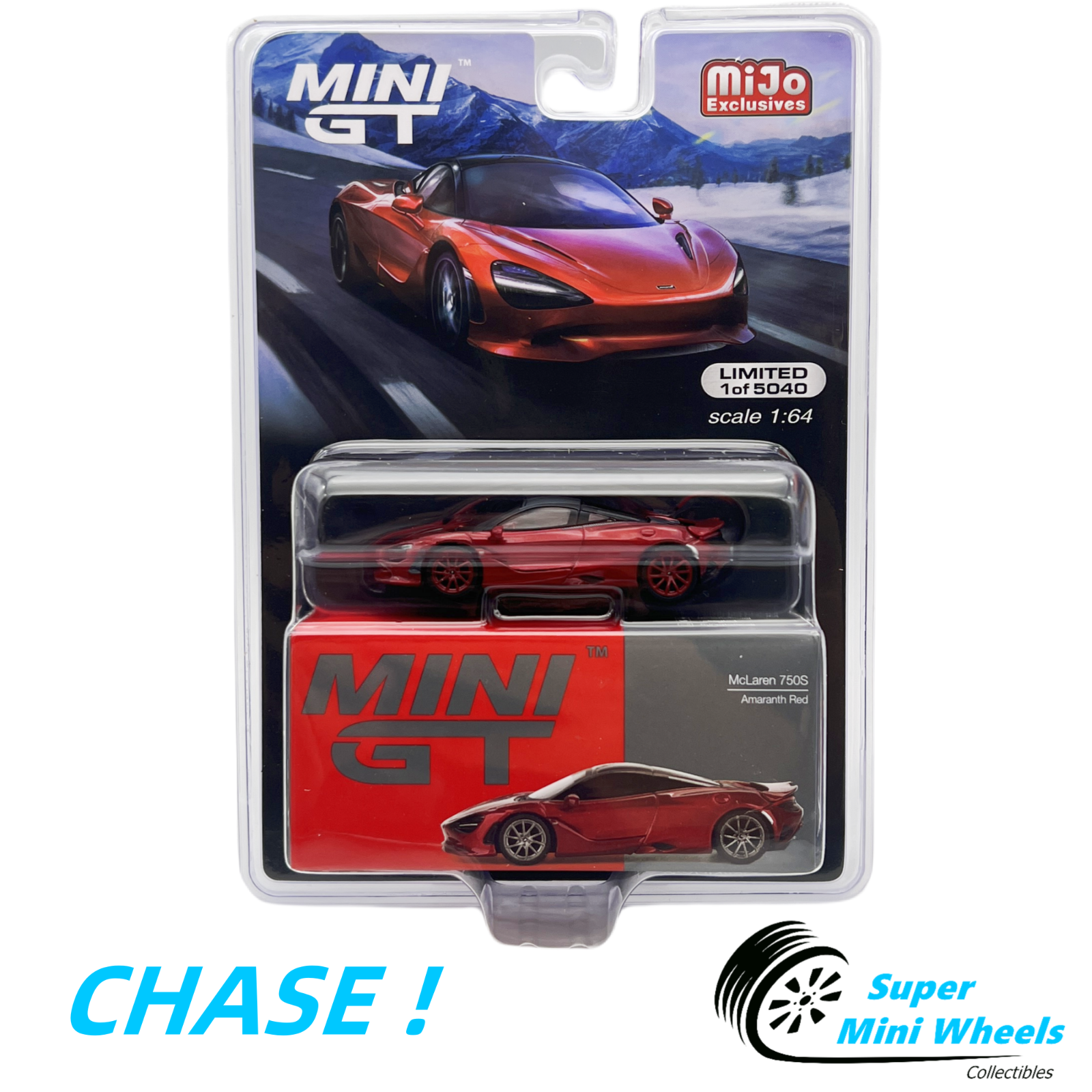 CHASE ！Mini GT 1:64 McLaren 750S Amaranth Red #775 – Super Mini Wheels