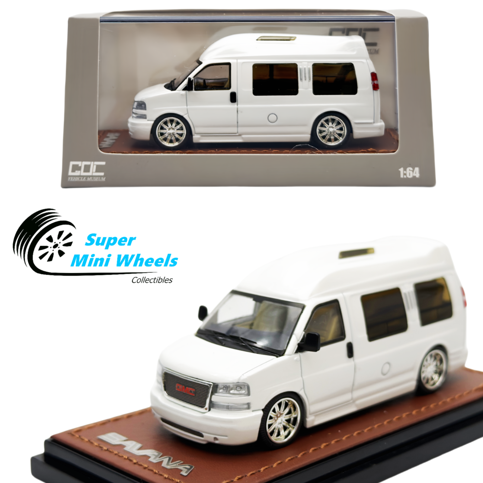 GOC 1:64 GMC Savana Cutaway Van White - Diecast Car – Super Mini Wheels