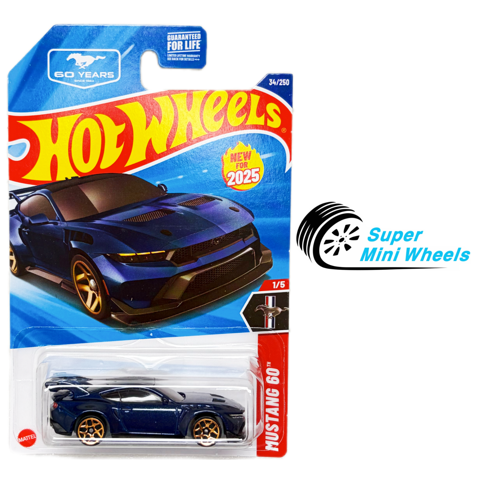 Hot Wheels 2025 #34 Ford Mustang GTD Blue – Super Mini Wheels