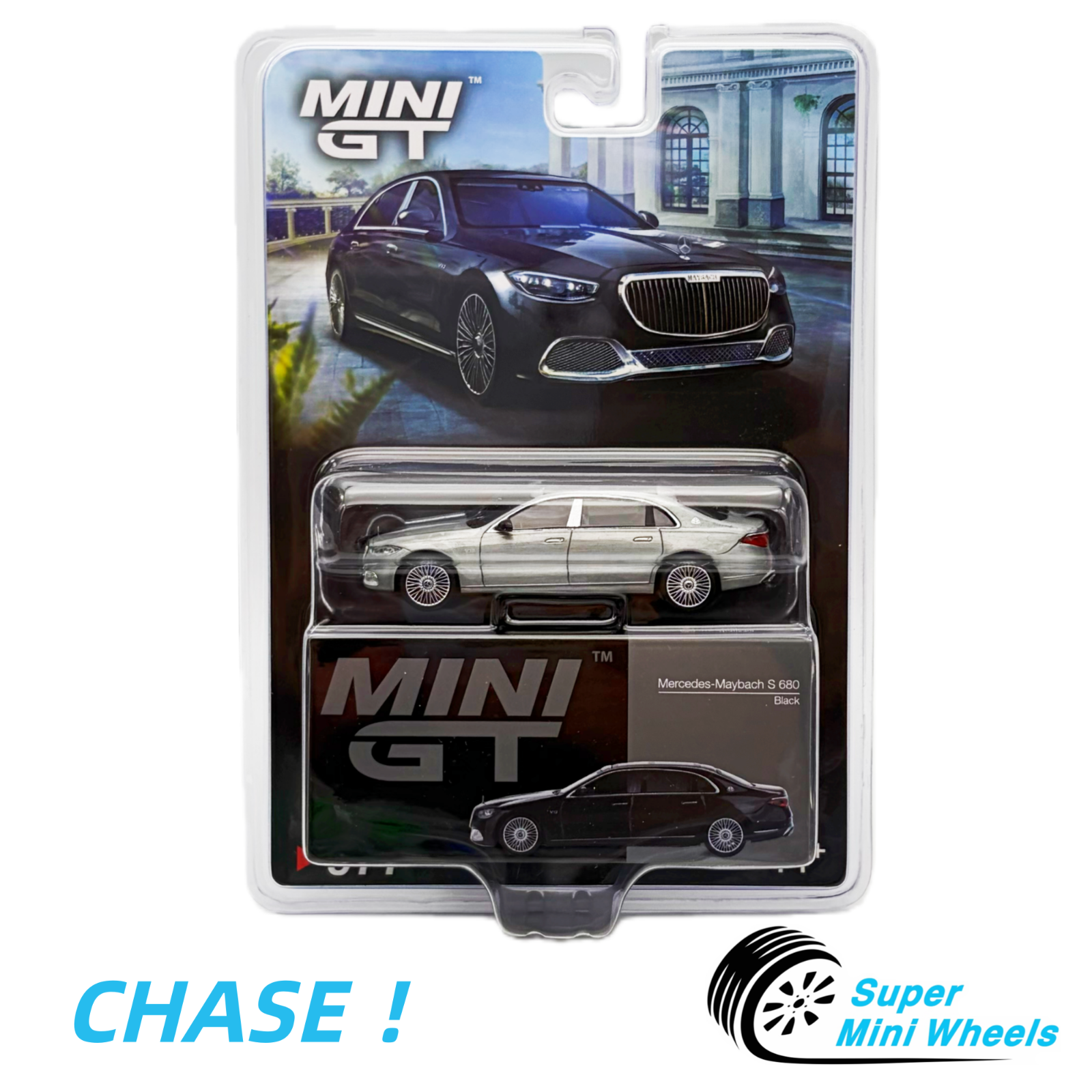 CHASE ！Mini GT 1:64 Mercedes-Maybach S 680 Black #977 – Super Mini Wheels