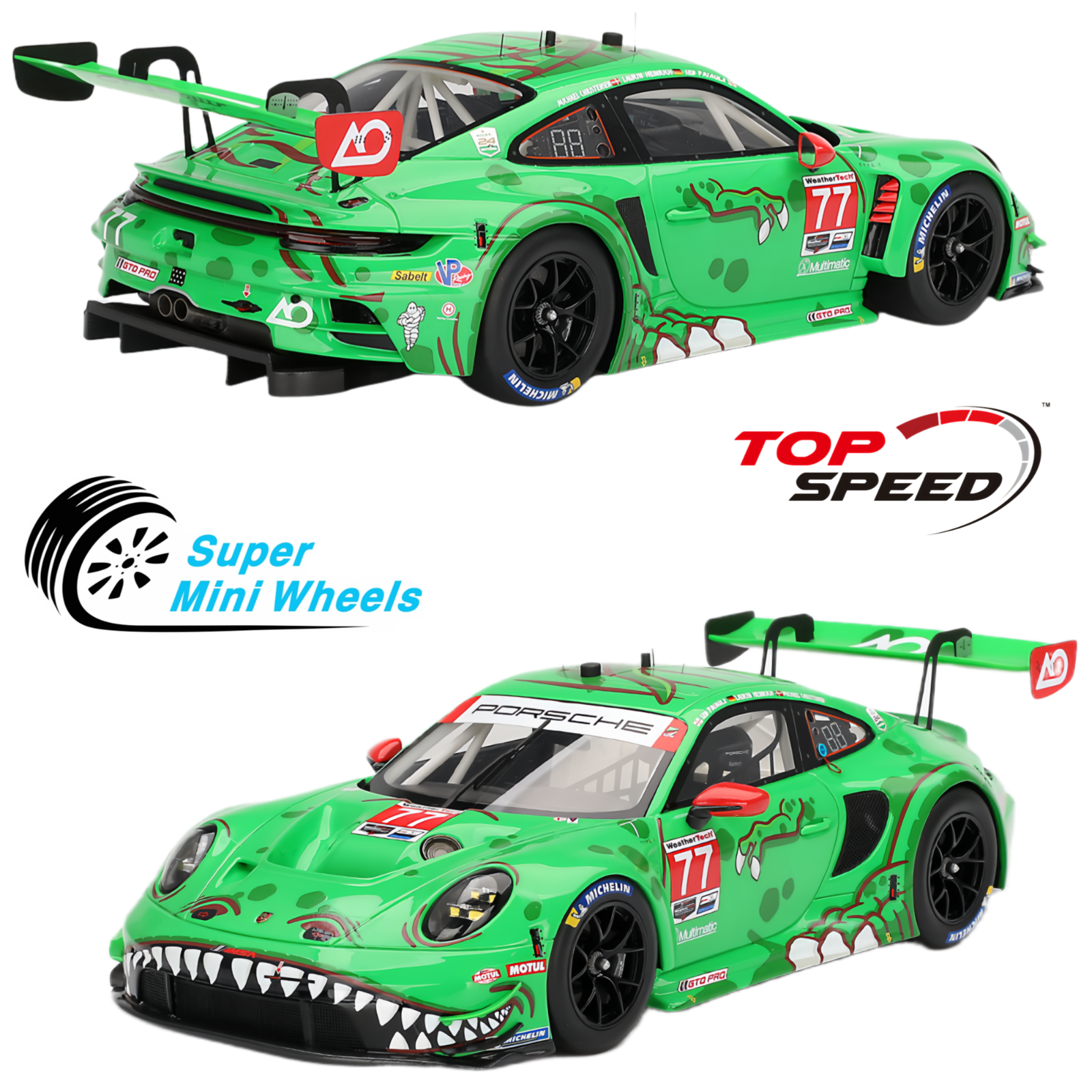 Top Speed 1:18 Porsche 911 GT3 R #77 AO Racing 2024 IMSA Daytona 24 Hr ...