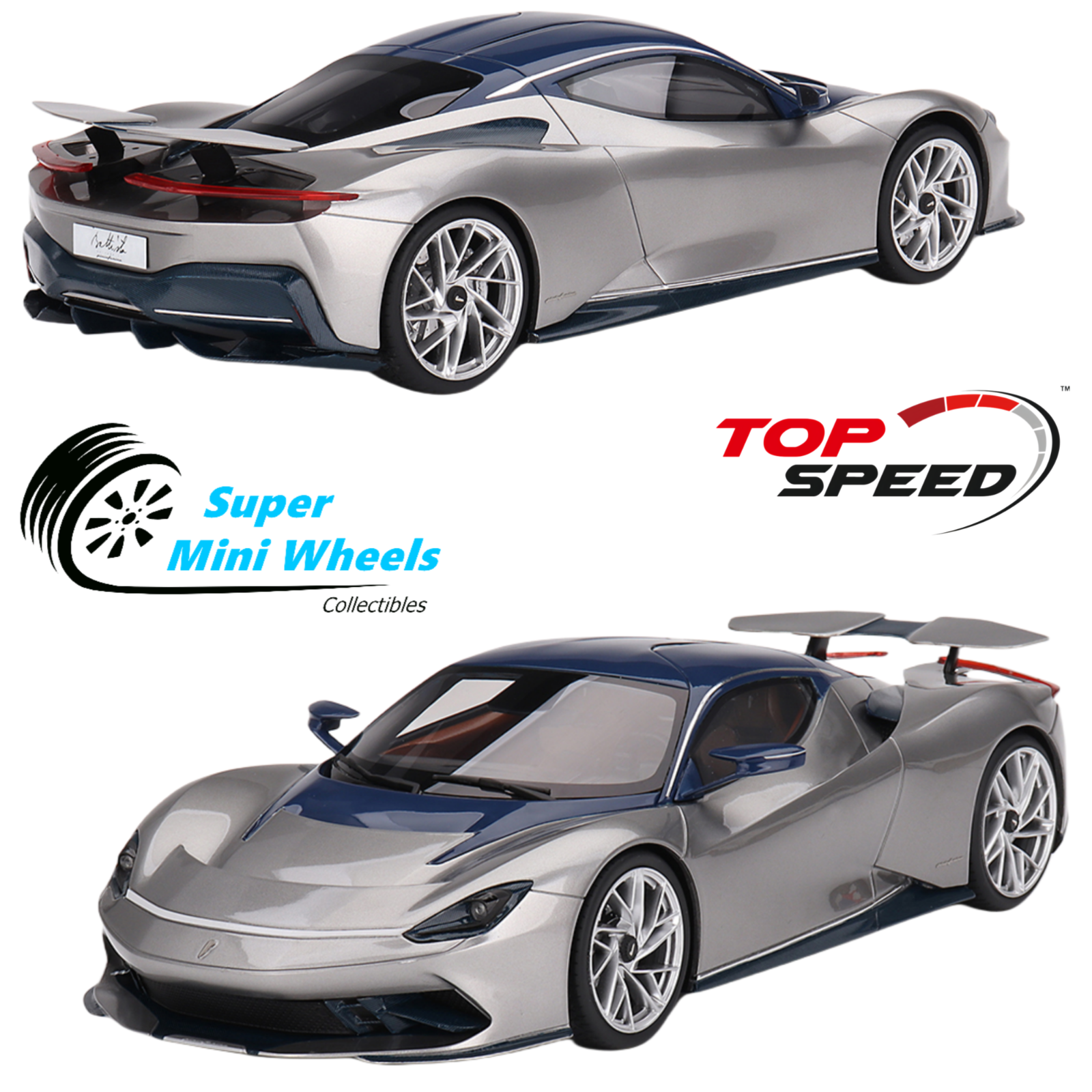 Top Speed 1:18 Pininfarina Battista 2019 US Launch Edition Argento Liq ...