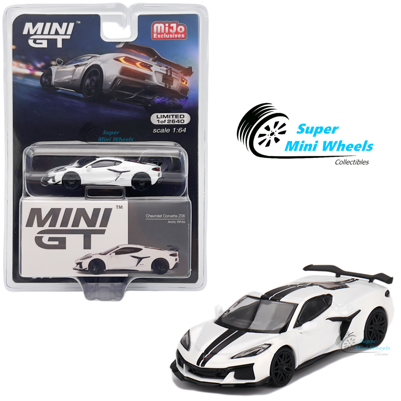 Mini GT 1:64 Chevrolet Corvette Z06 2023 Arctic White #677 – Super Mini ...