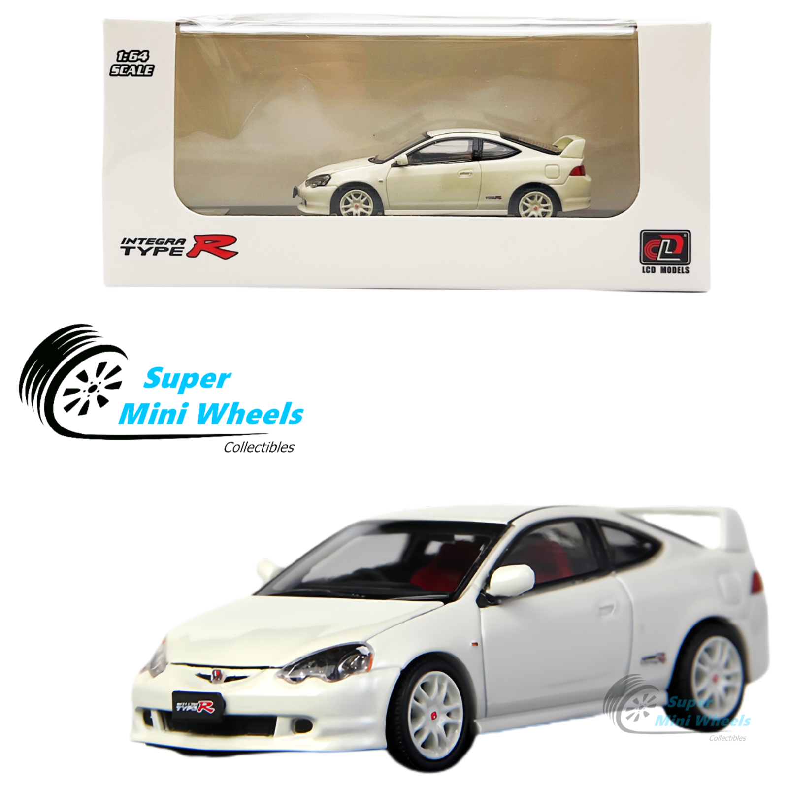 LCD Models 1:64 - Honda Integra Type R (DC5) White - Diecast Model ...