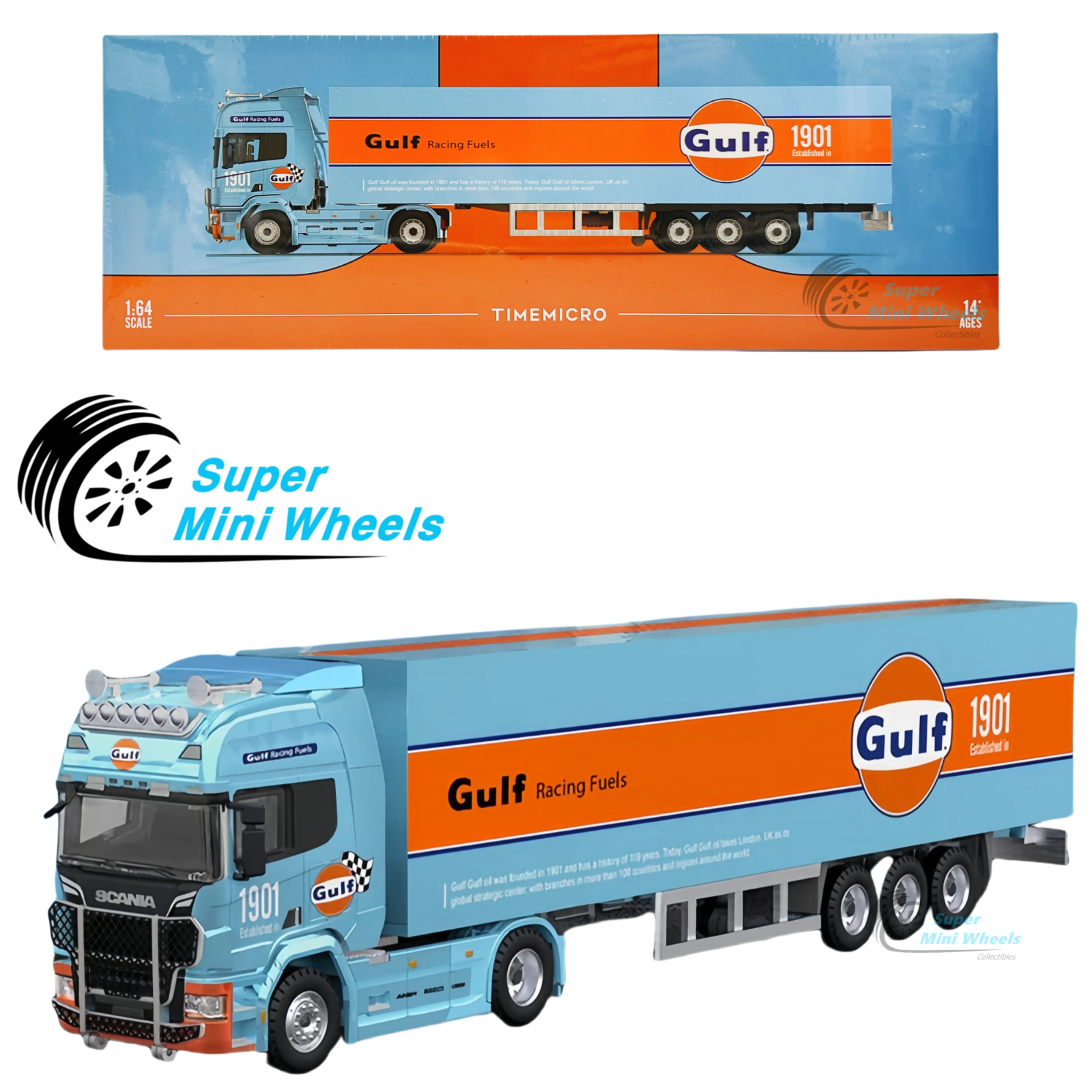 TimeMicro 1:64 Mitsubishi Fuso Container Truck Gulf Livery - Diecast C ...