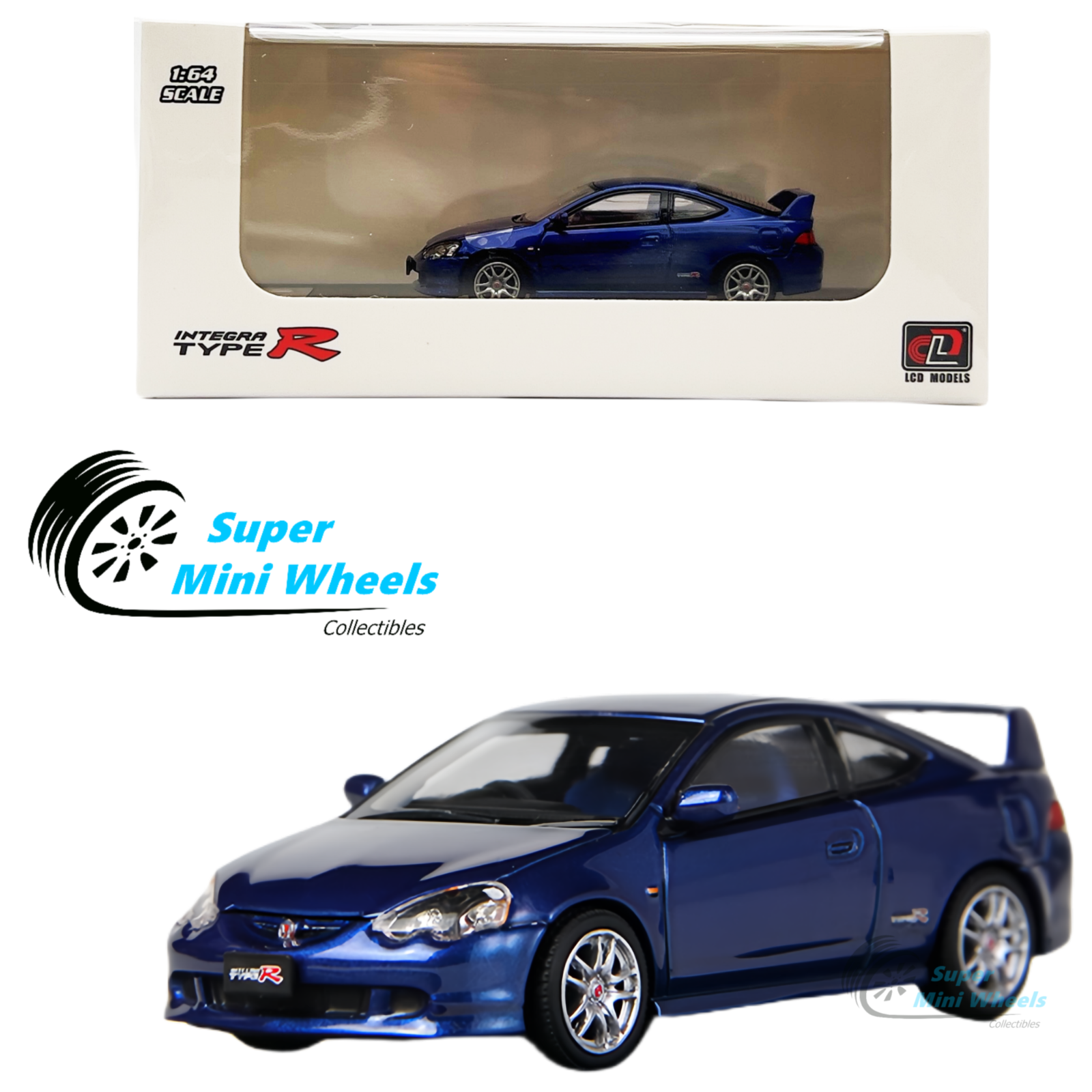 LCD Models 1:64 - Honda Integra Type R (DC5) Blue - Diecast Model ...