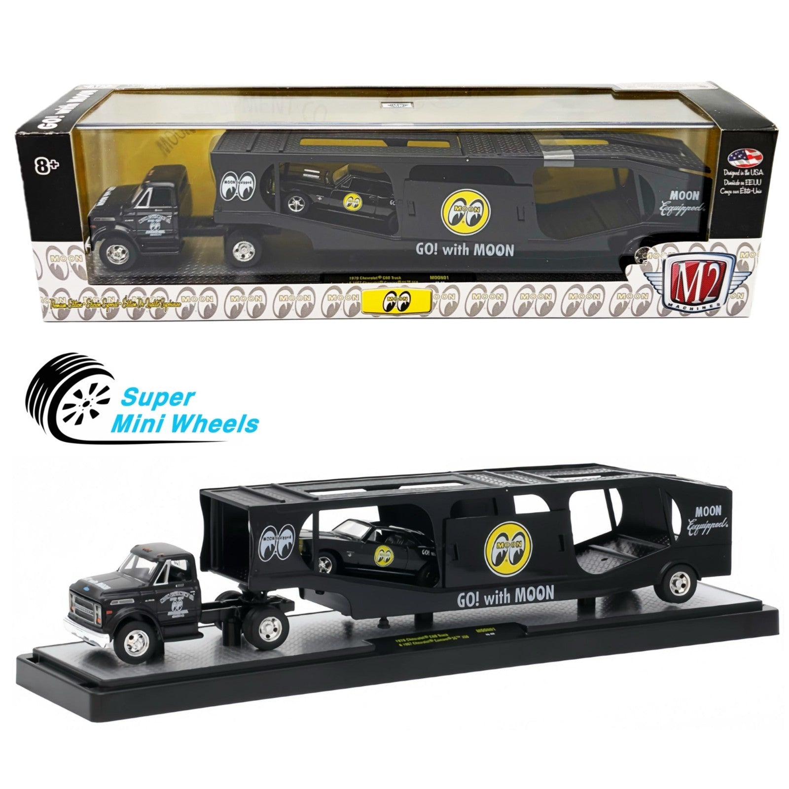 M2 Machines 1:64 1970 Chevrolet C60 Truck & 1967 Camaro SS 350 Mooneye ...