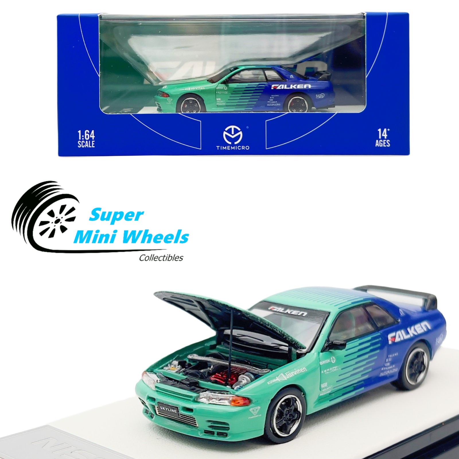 Time Micro 1:64 Nissan GTR R32 Falken - Diecast Model – Super Mini Wheels