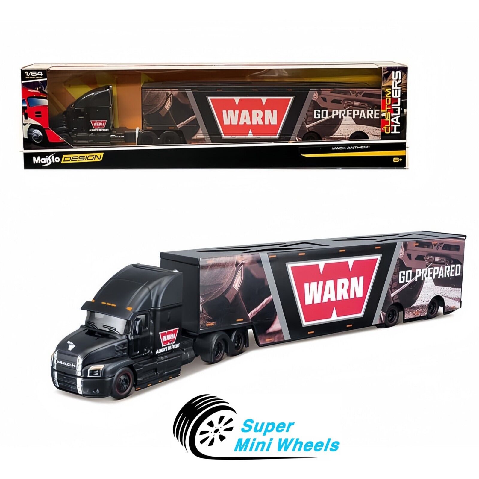 Maisto 1:64 Mack Anthem WARN – Black – Custom Haulers Design 12418WA ...