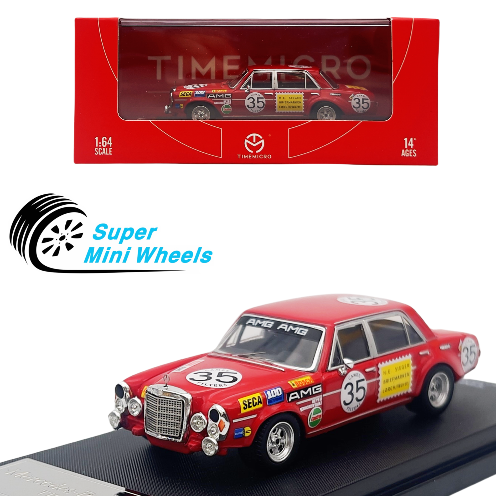 Time Micro 1:64 Mercedes-Benz 300 SEL Red Pig - Diecast Model – Super ...