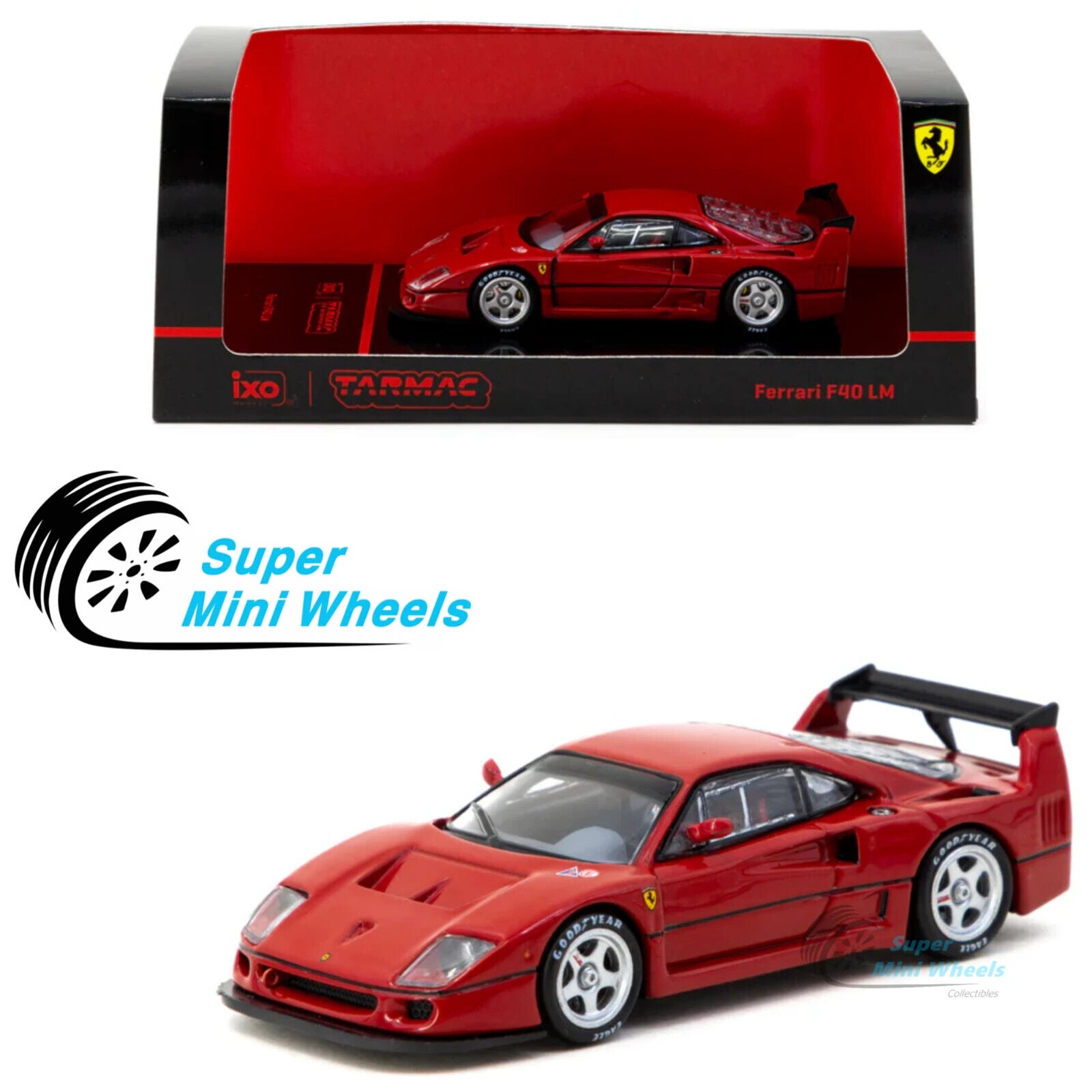 Tarmac Works 1:64 Ferrari F40 LM Red – Super Mini Wheels