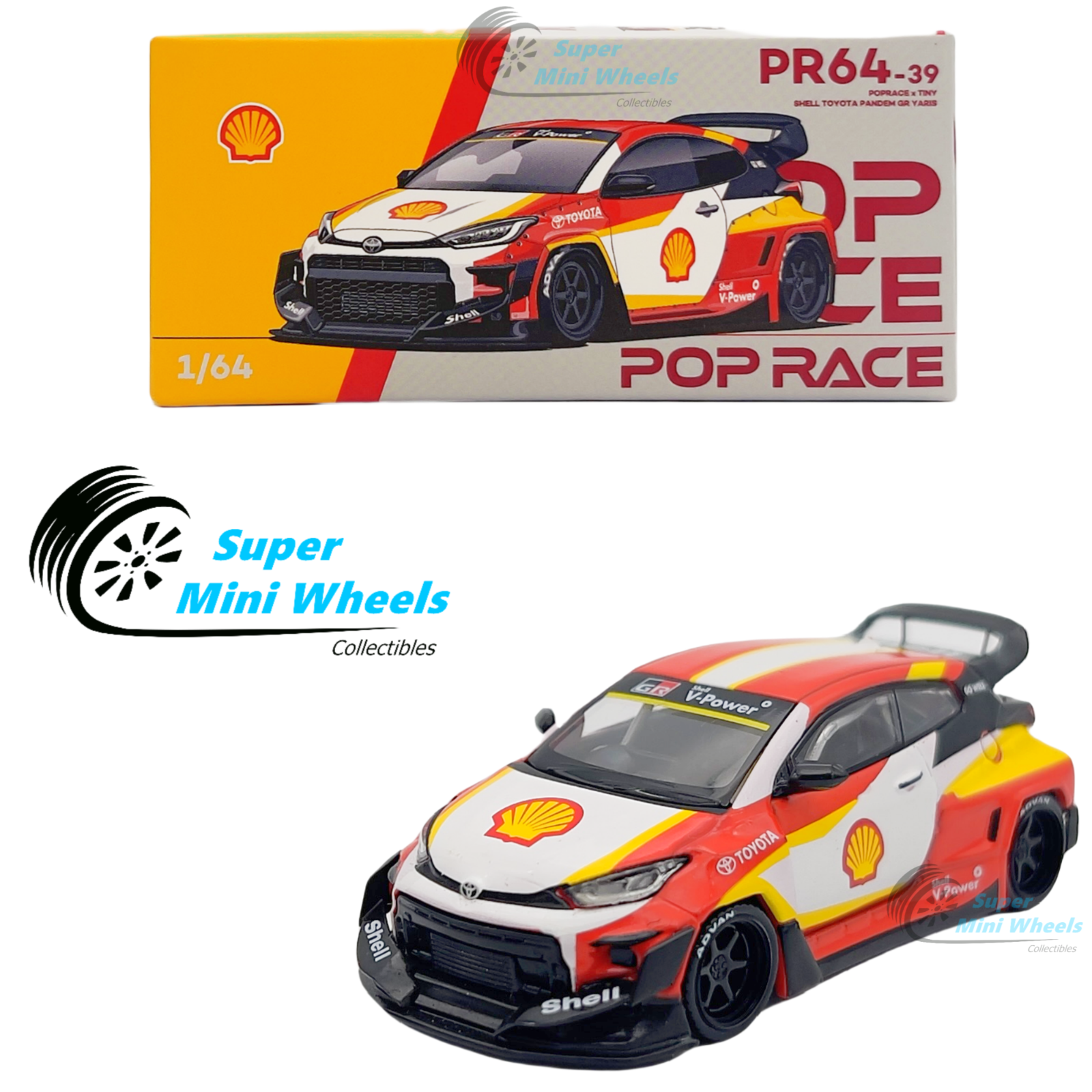 Pop Race 1:64 Shell Toyota Pandem GR Yaris PR64-39 – Super Mini Wheels