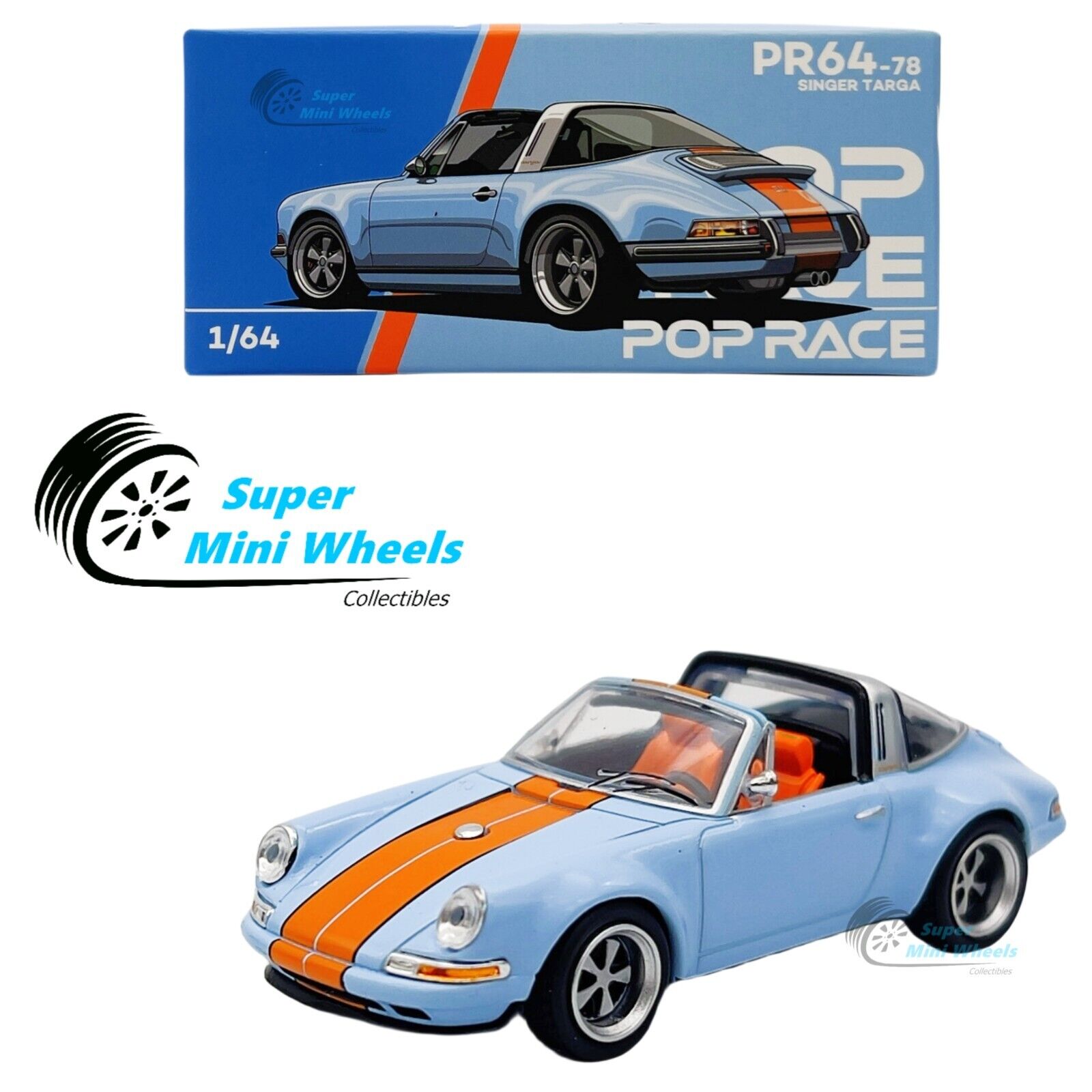 Pop Race 1:64 Singer Targa Porsche 911 Gulf PR64-78 – Super Mini Wheels