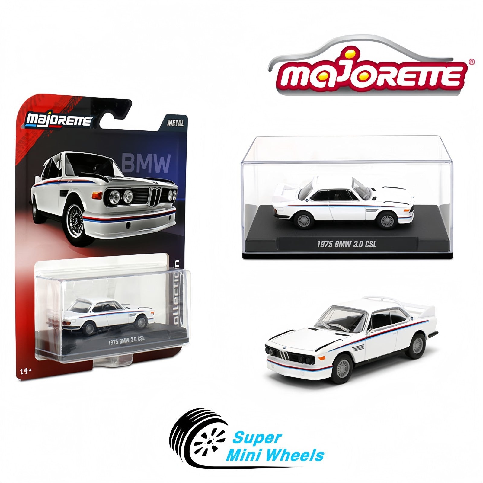 Majorette 1:64 Collector Series – 1975 BMW 3.0 CSL – White – Super Mini ...