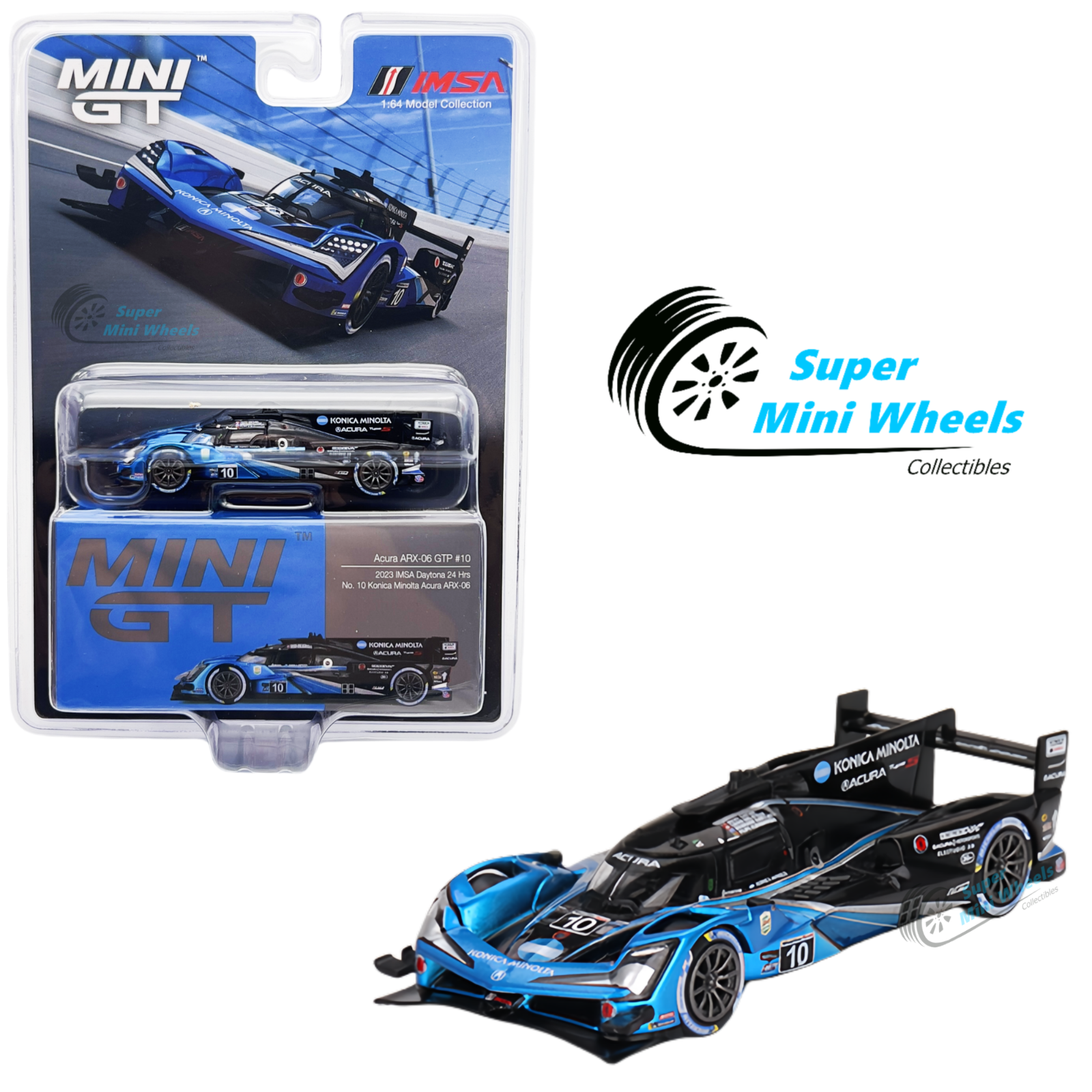 Mini GT 1:64 Acura ARX-06 GTP #10 Konica Minolta Acura ARX-06 2023 IMS ...