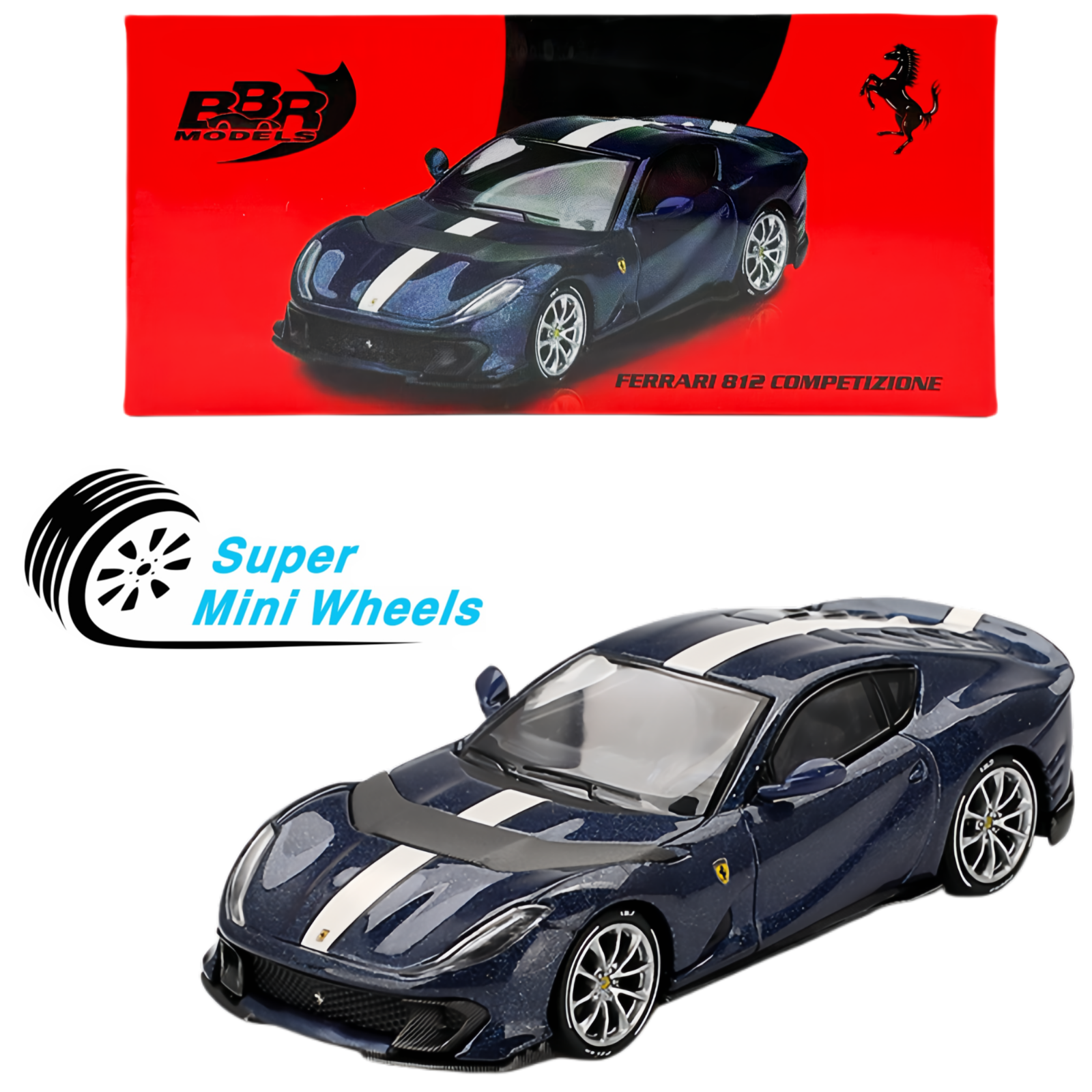 BBR Models 1:64 Ferrari 812 Competitizone Blue Tour De France - Limite ...