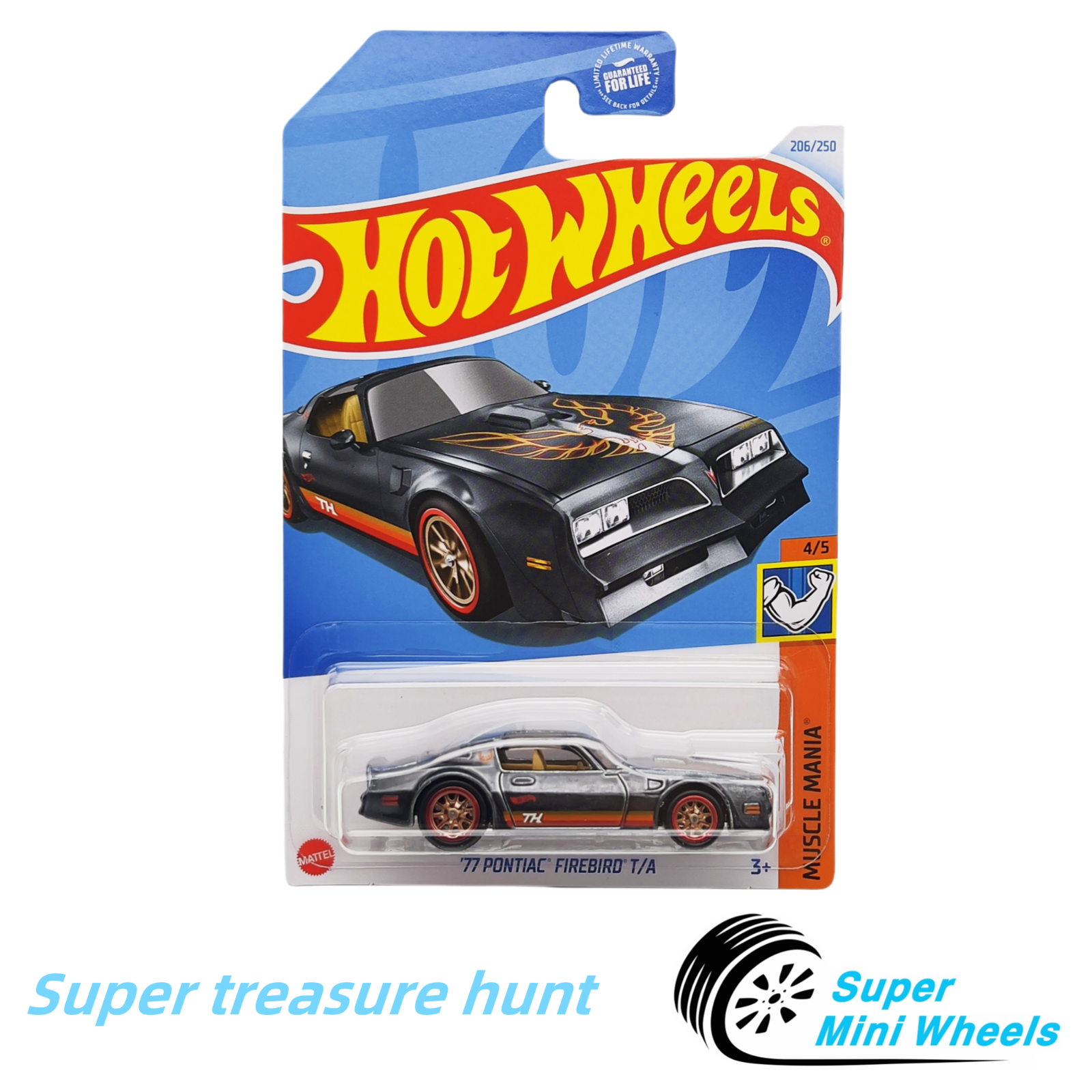 Hot Wheels 2024 L Case Super Treasure Hunt #206 - ‘77 Pontiac Firebird – Super Mini Wheels