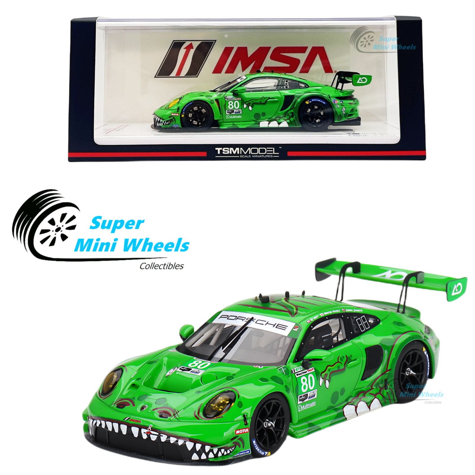 TSM-Model 1:43 Porsche 911 GT3 R #80 AO Racing 2023 IMSA Sebring 12 Hr ...