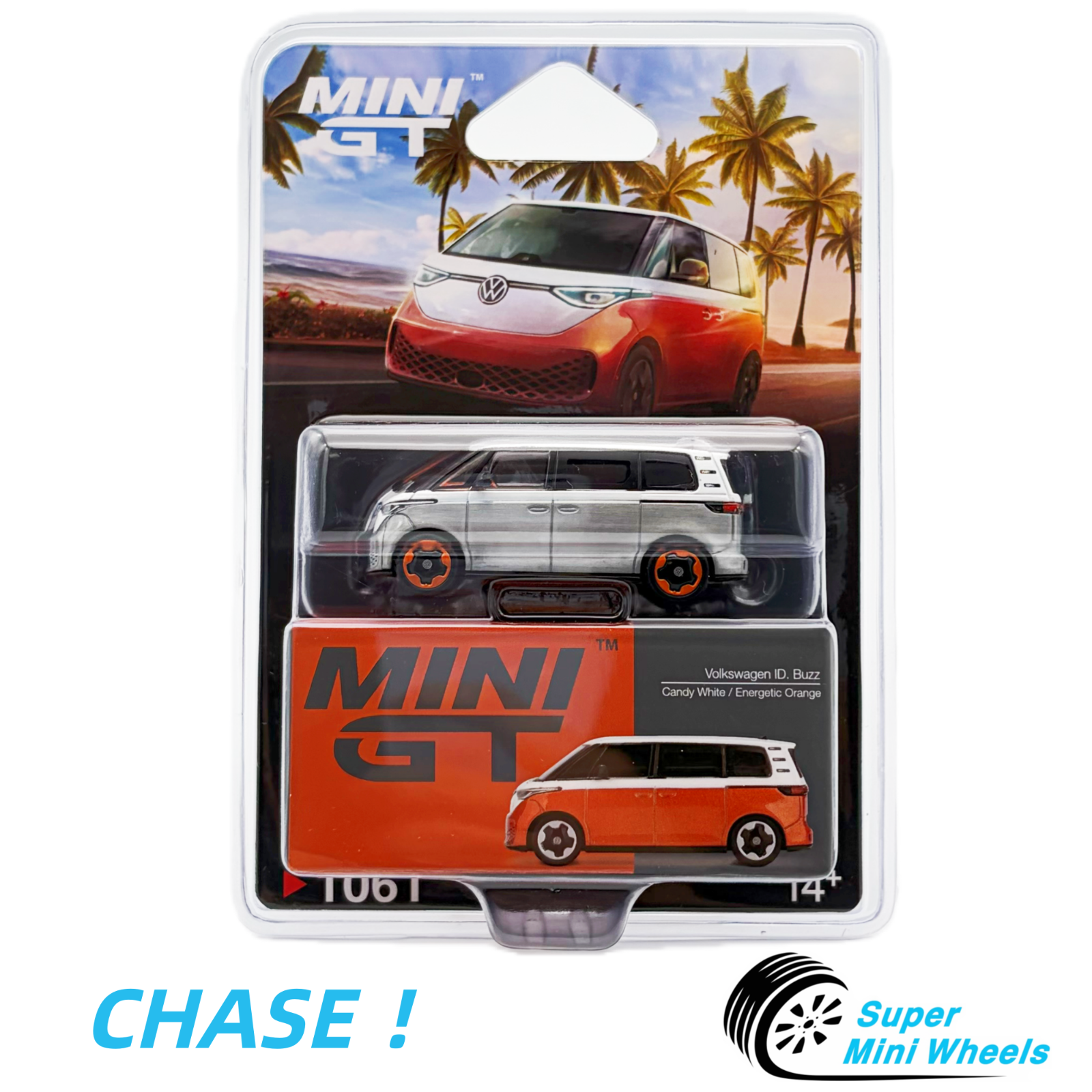 CHASE ! Mini GT 1:64 Volkswagen ID.Buzz Candy White / Energetic Orange ...