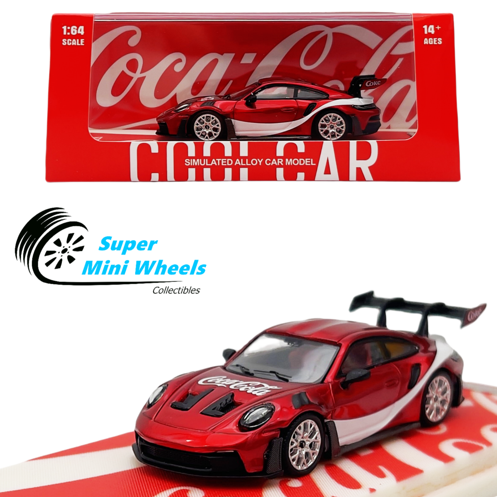 Cool Car 1:64 Porsche 992 GT3 RS Coca-Cola - Diecast Model – Super Mini ...