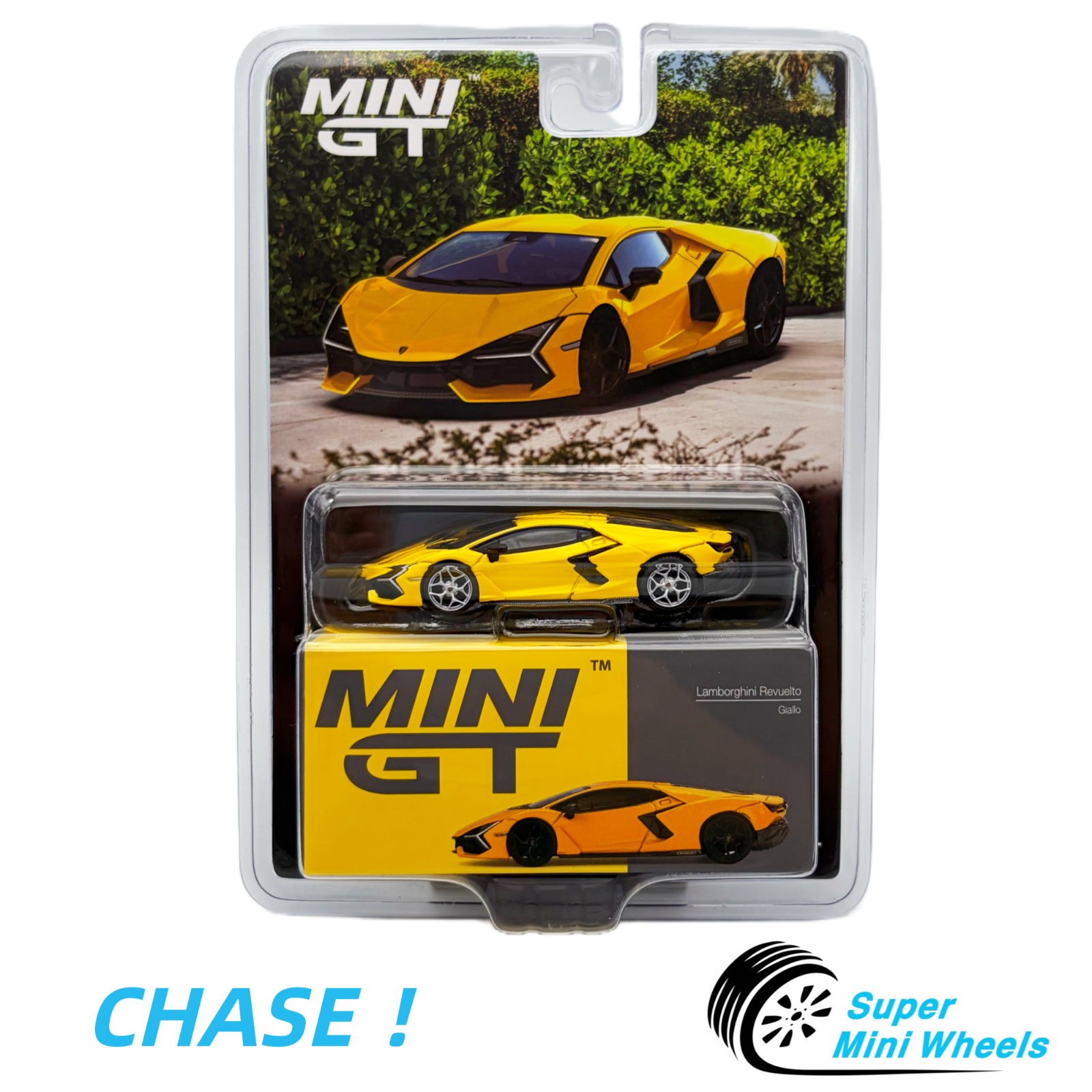 CHASE ! Mini GT 1:64 Lamborghini Revuelto Giallo #886 – Super Mini Wheels