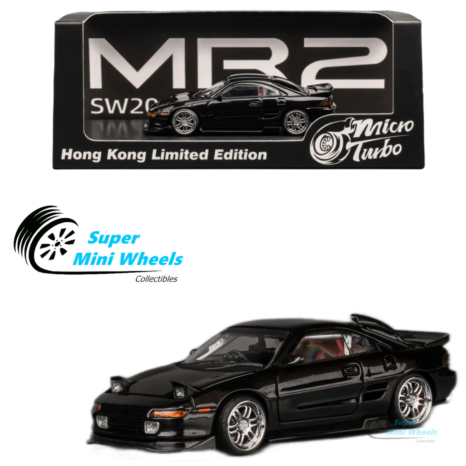Micro Turbo 1:64 Custom Nissan MR2 Black - HongKong Limited Edition ...