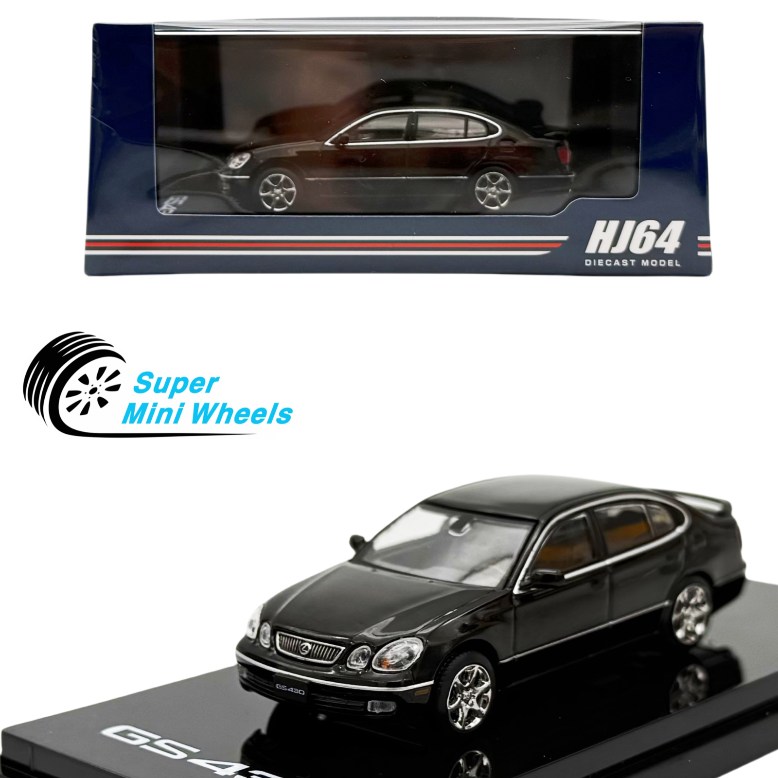 Hobby Japan 1:64 Lexus GS430 Black – Super Mini Wheels